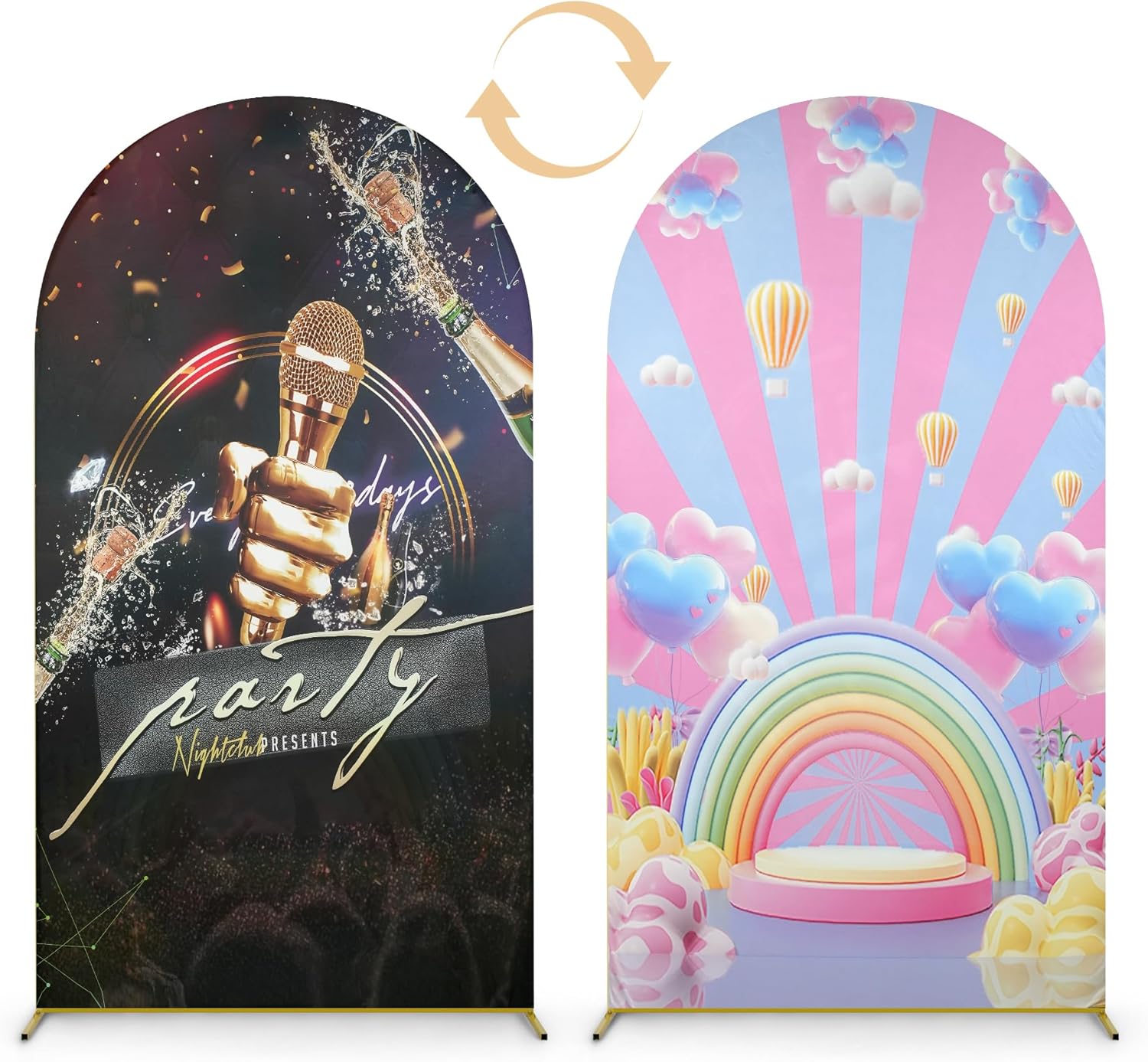 Amazon.com : JUMKAIF 7.2FT Arch Backdrop Cover Spandex Fitted Fabric ...