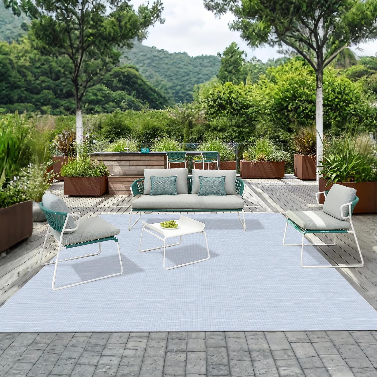 Amazon.com: Reversible Outdoor Rugs for Patio Decor 6x9ft Fade ...