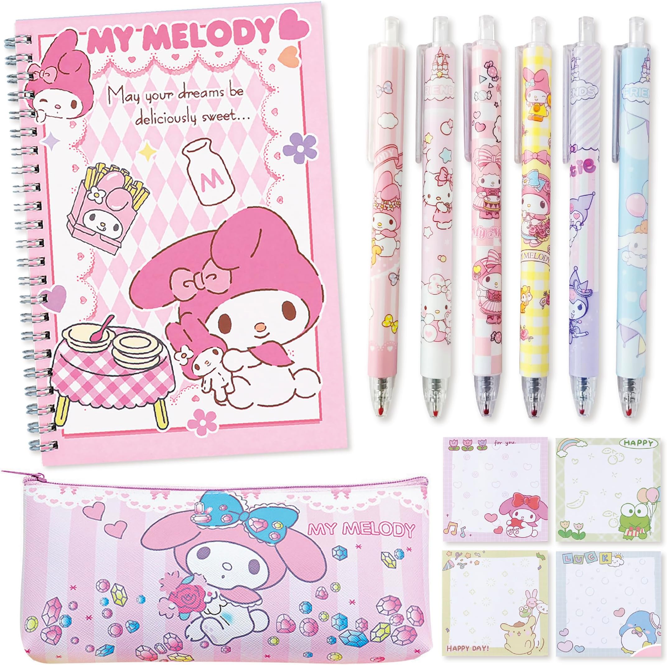 Amazon.com: LAMPYRIS Cute My Melody School Supplies Kawaii Anime ...