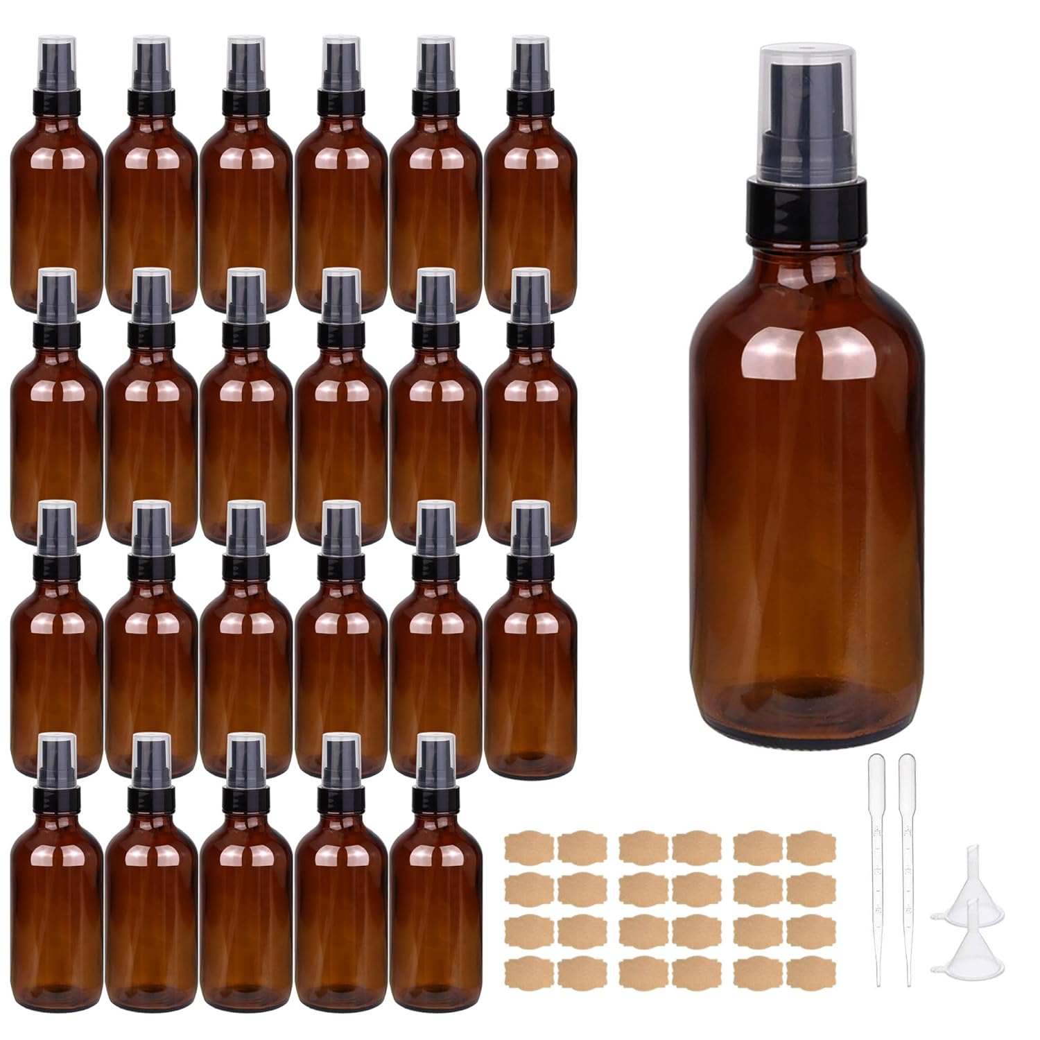 Amazon.com: GIVAMEIHF 4oz Amber Glass Spray Bottles Mist Sprayer Set of ...
