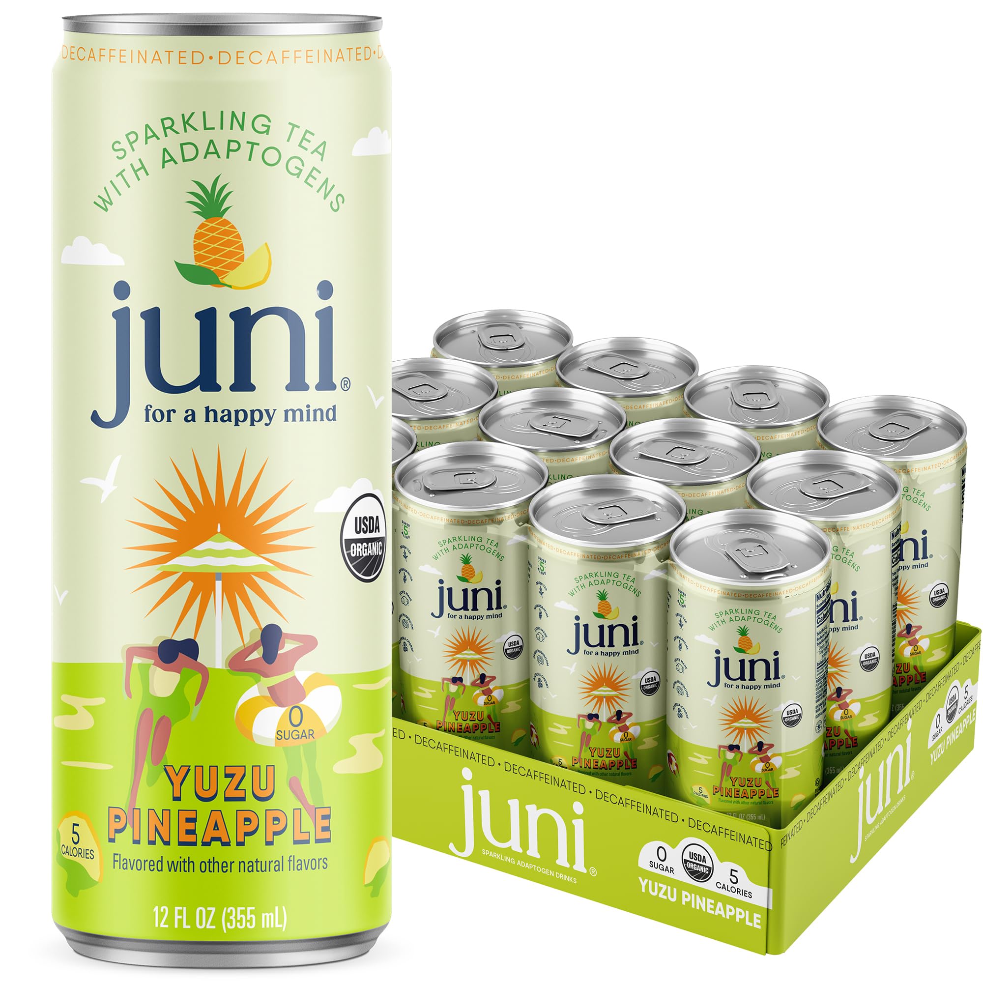 Amazon.com : Juni Sparkling Adaptogen Drink with Ashwagandha, Lion’s ...