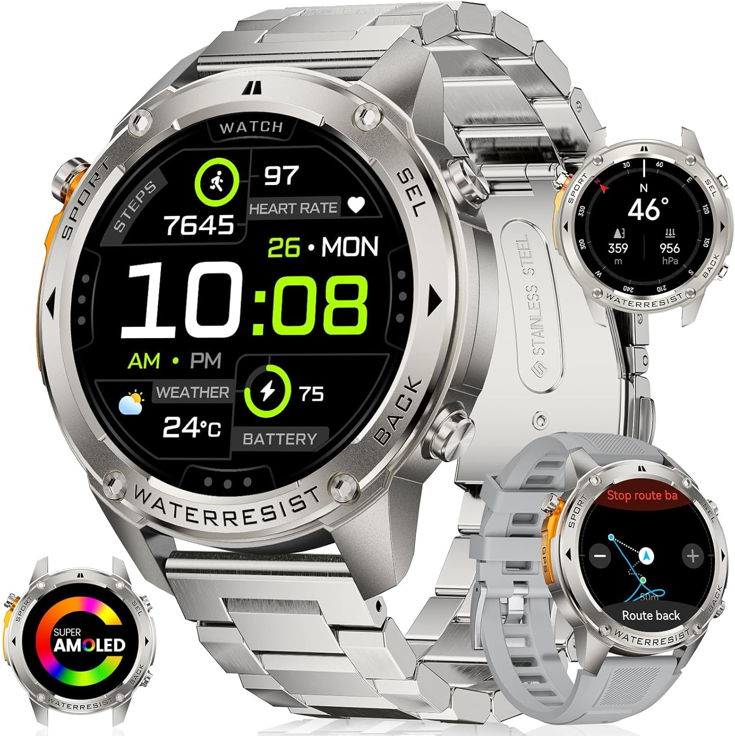 Amazon.com: BRUBOSES GPS Smart Watch for Men Military Rugged ...
