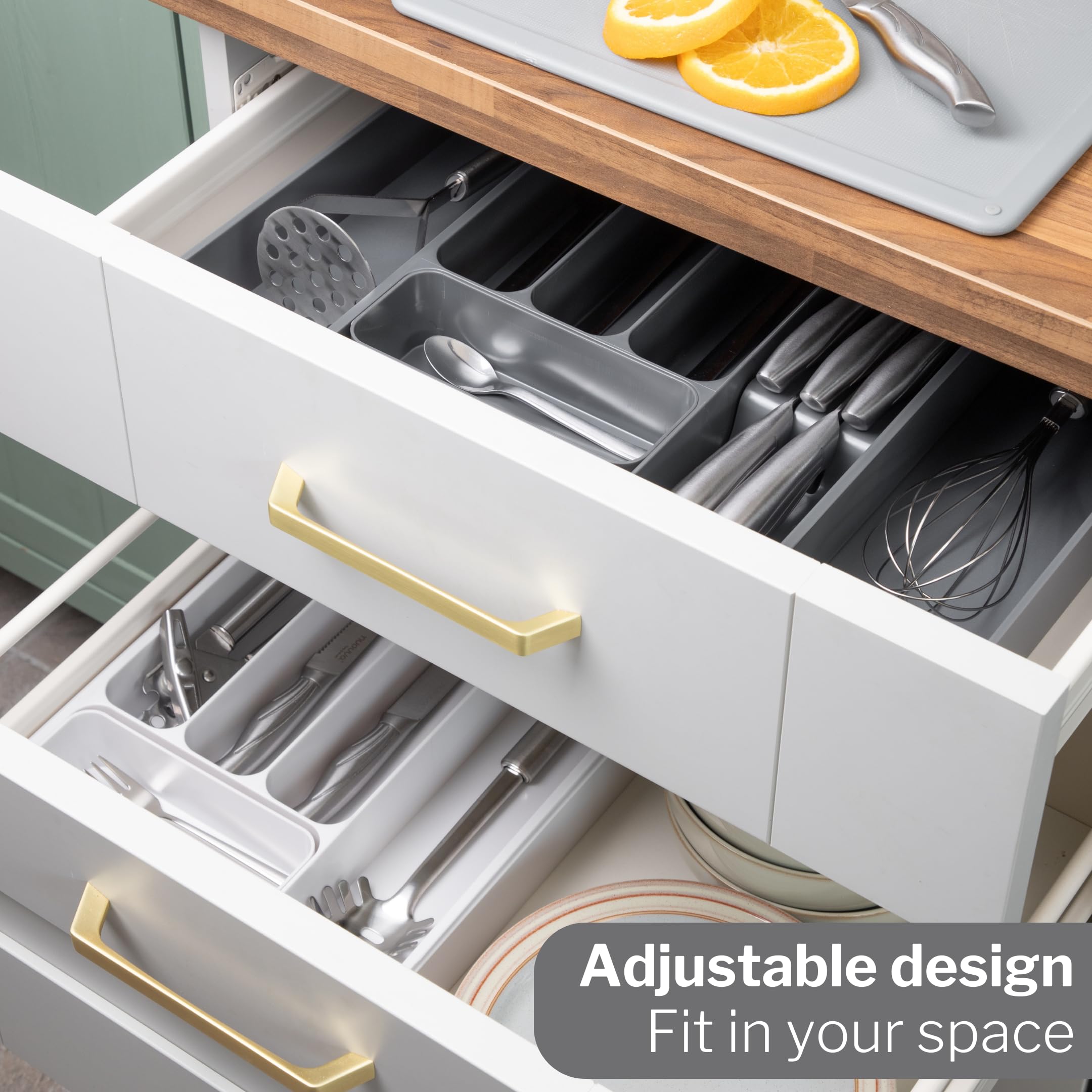 Snapklik.com : Nuovva Cutlery Drawer Organiser Adjustable Utensil Tray ...