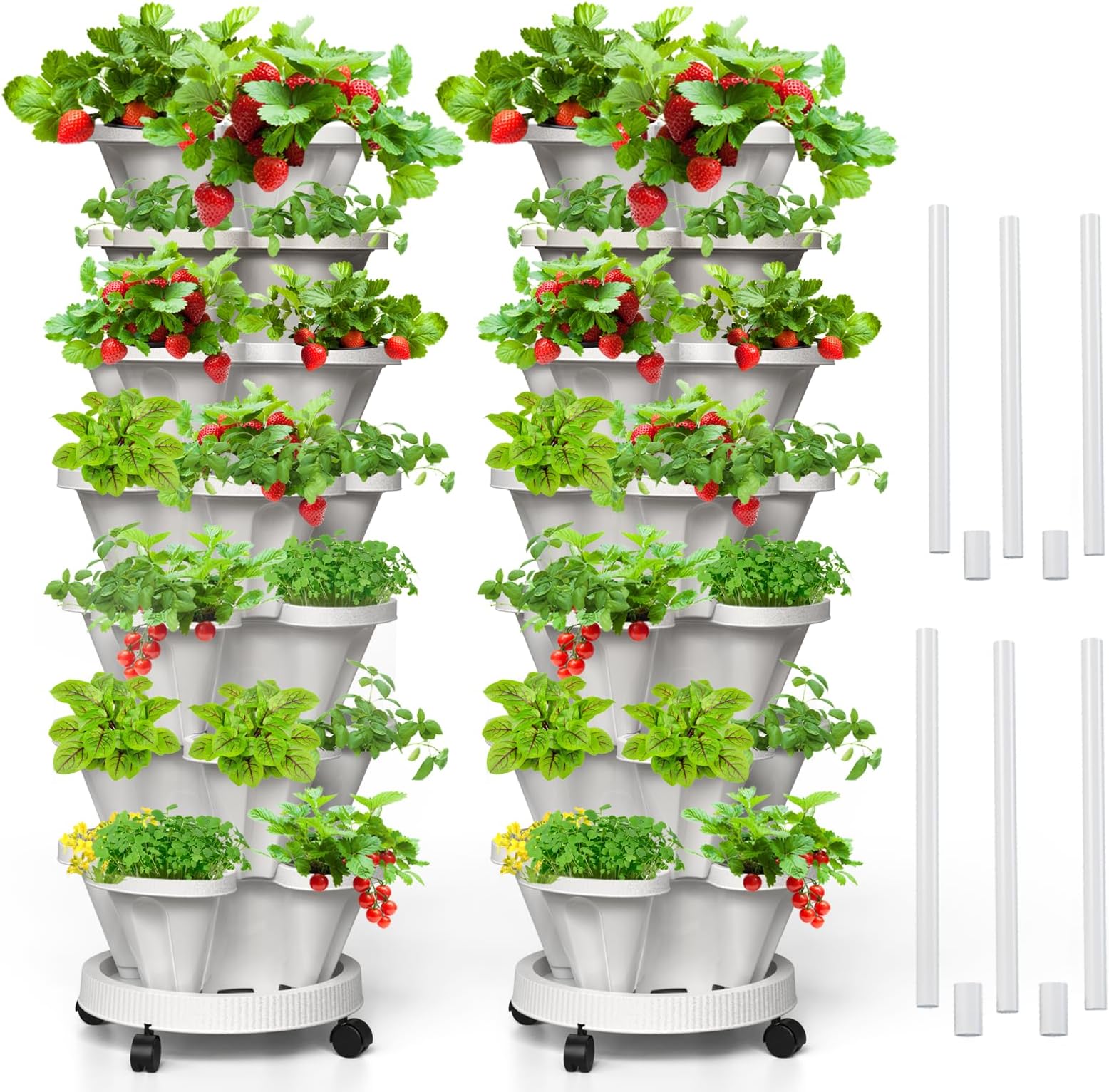 Amazon.com: 2 Set of 7 Tier Vertical Garden Planter - Strawberry ...
