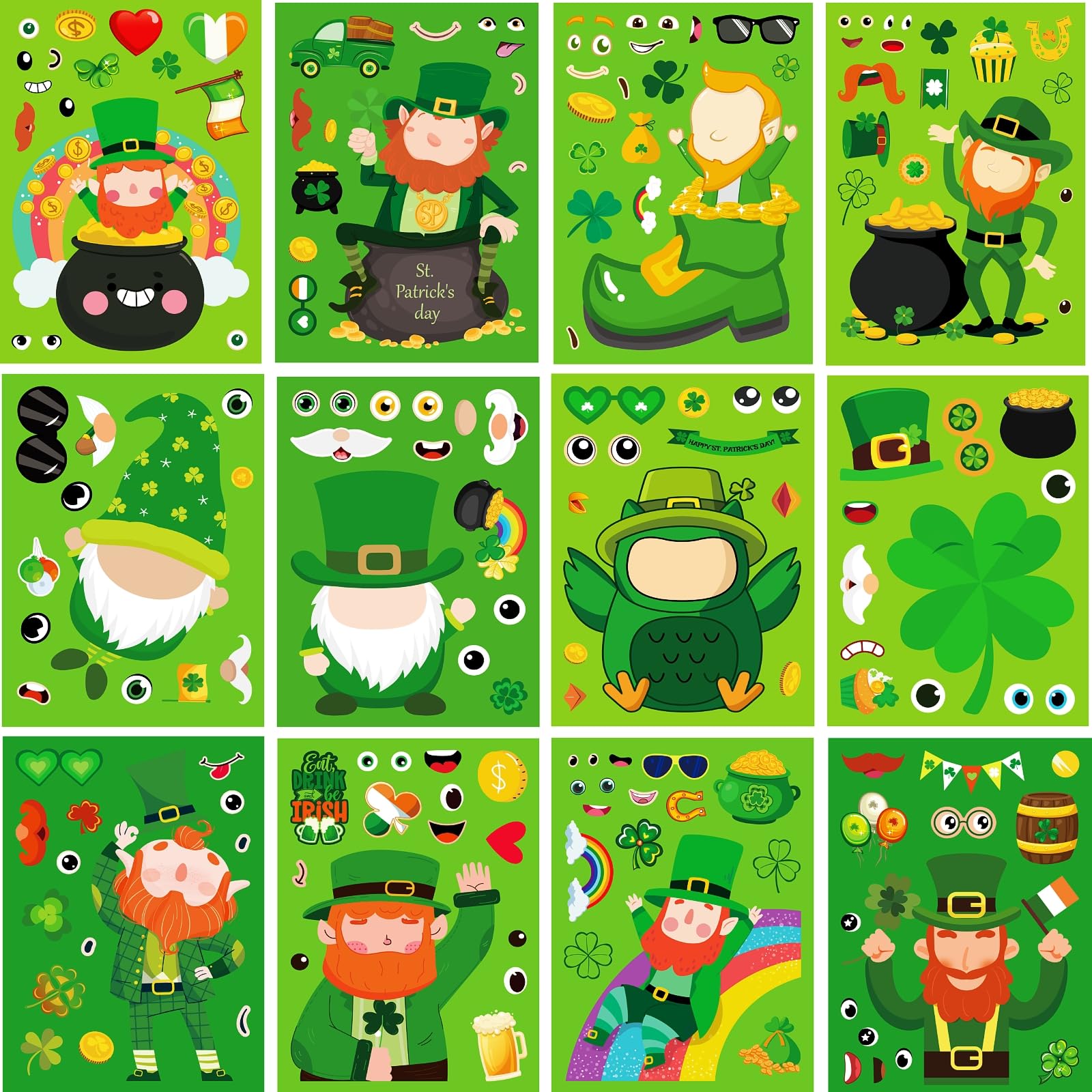 Snapklik.com : 36 Sheets St Patricks Day Stickers, Saint Patricks Make ...