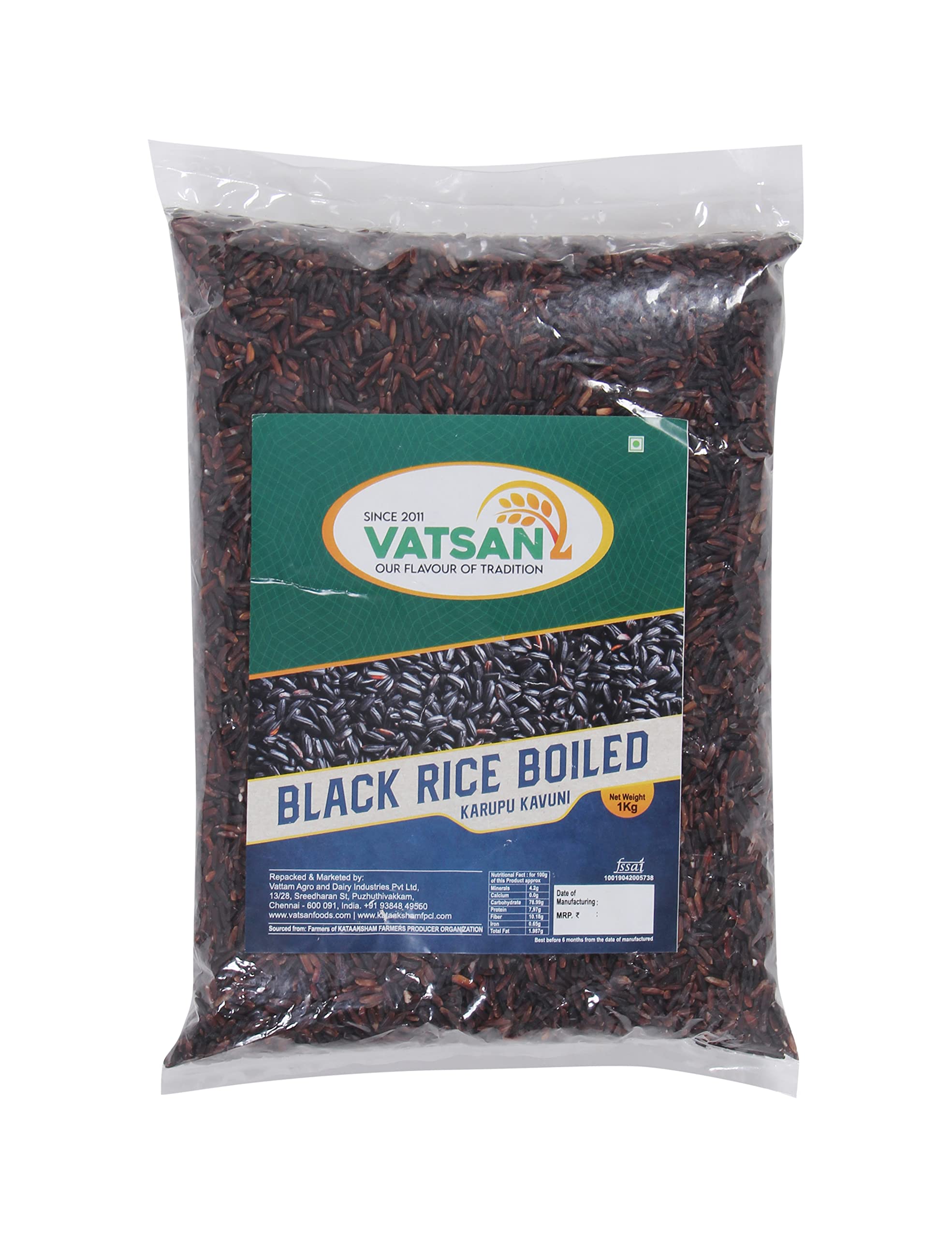 Buy Black rice Boiled 1KG, Pack of 1 | Karuppu Kavuni Rice | Black Rice ...