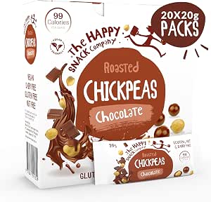 The Happy Snack Company Chocolate Chickpeas Tasty Snacks, 99 cals, Nut ...