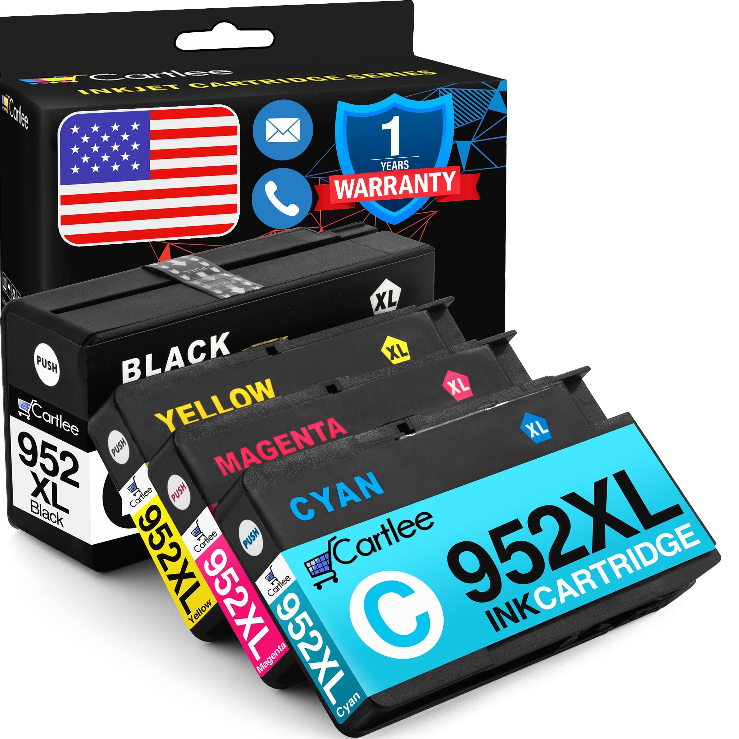 Amazon.com: Cartlee Compatible Ink Cartridges Replacement for HP 952xl ...
