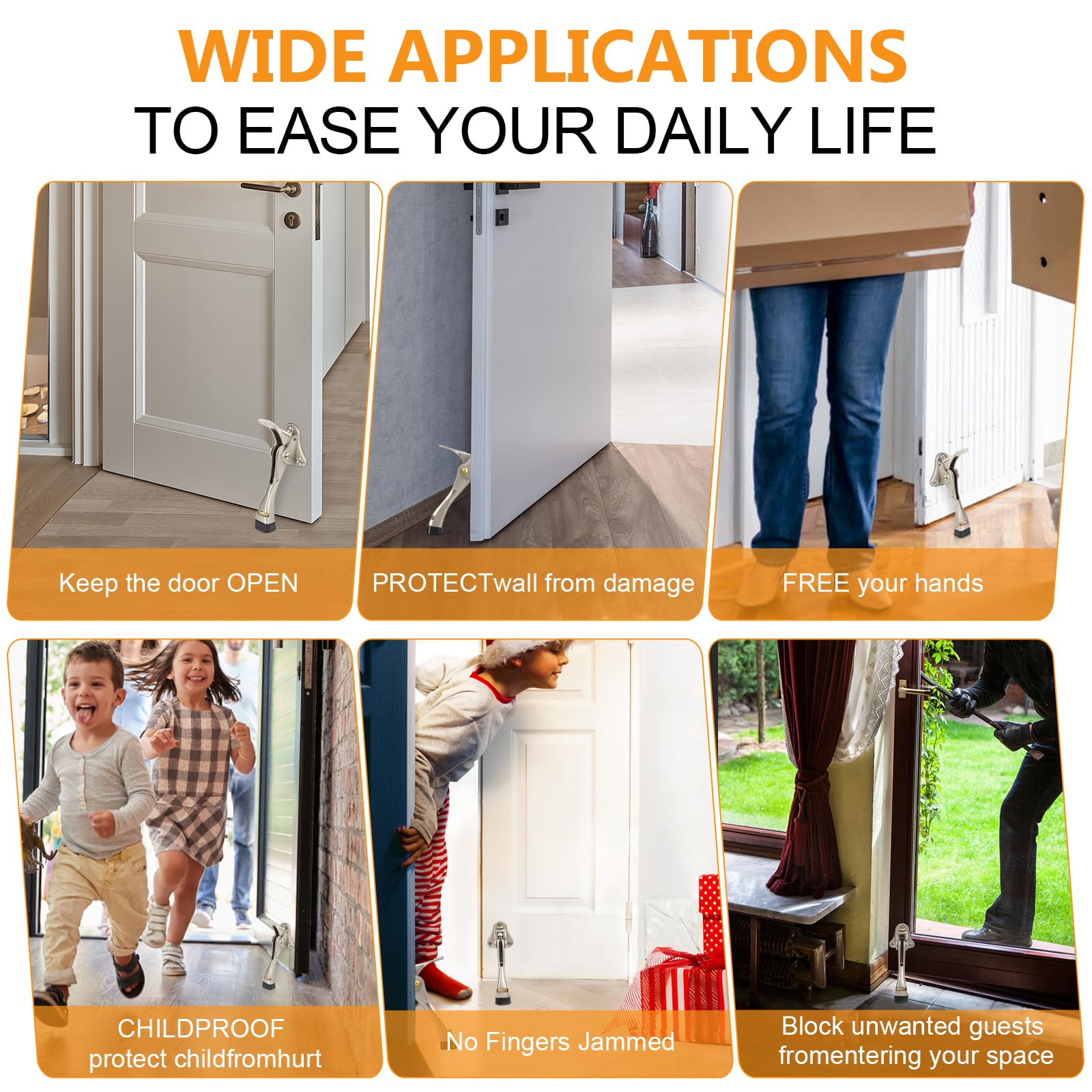 Snapklik.com : Kickdown Door Stopper 4 Inches - 4 Packs One Touch ...