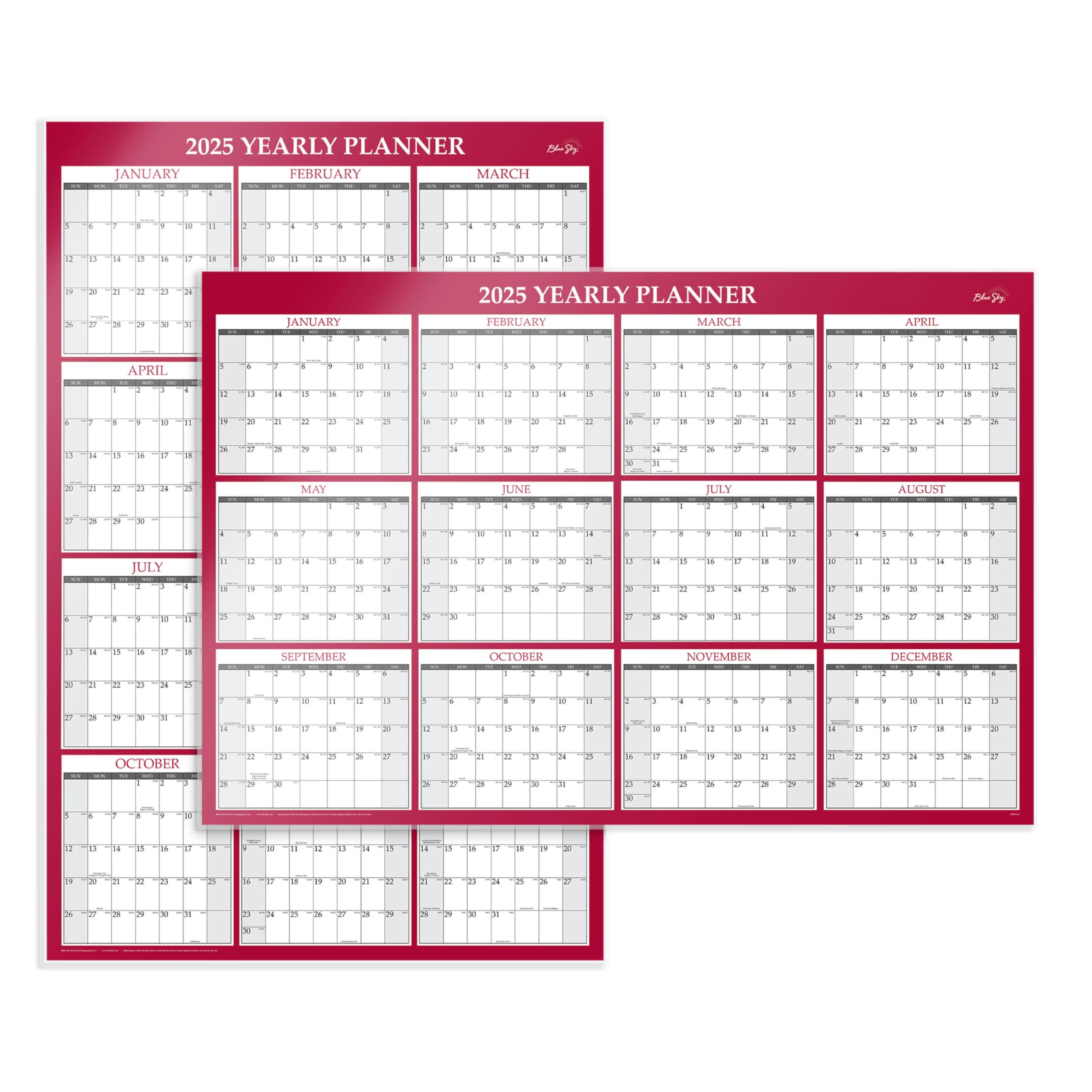 Laminated Wall Calendar 2025 Blue Sky 2025 Laminated Wall Calendar ...