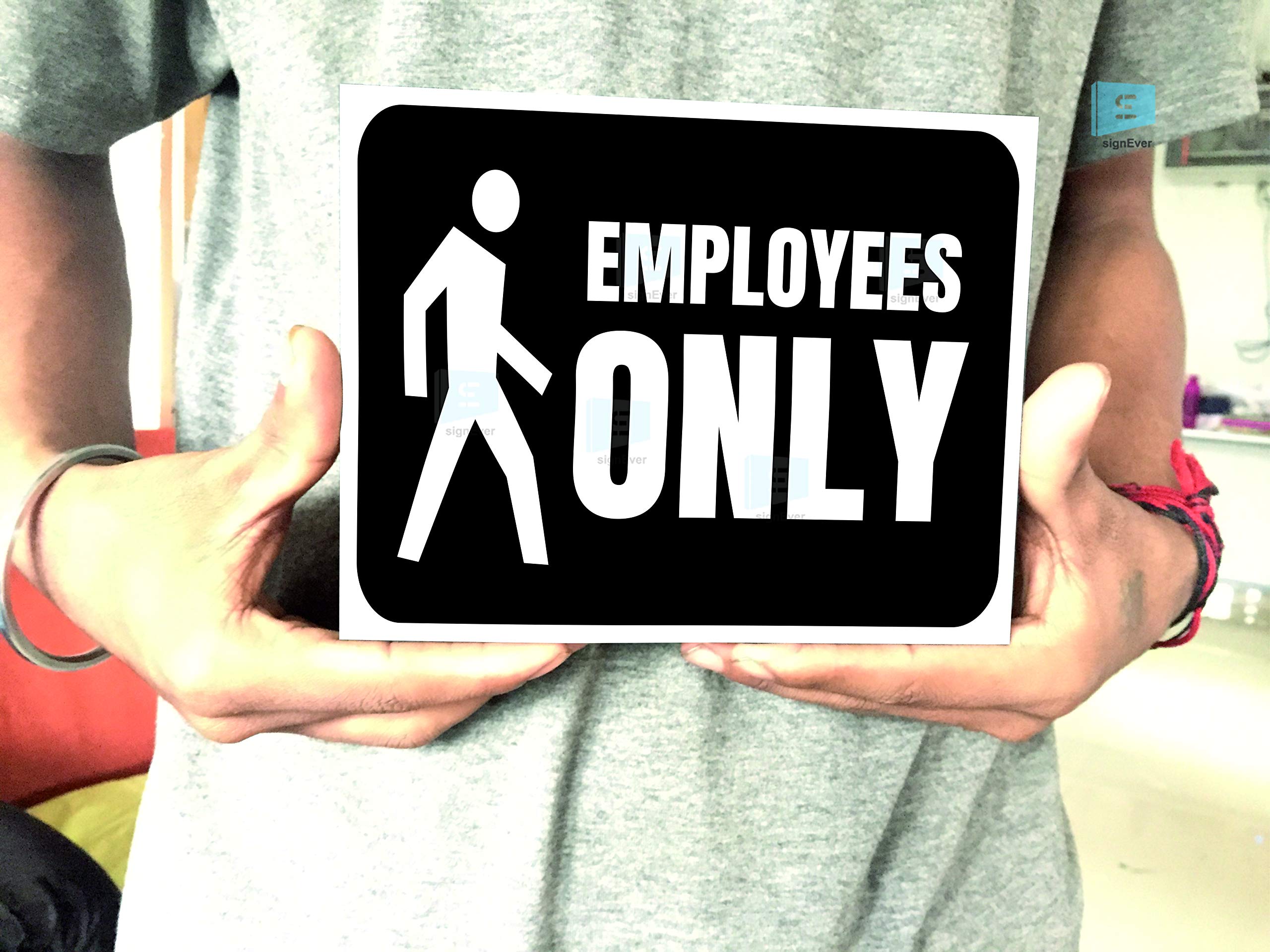 Buy SIGN EVER Employees Only Sign Board Office Bank Factory Restaurant ...