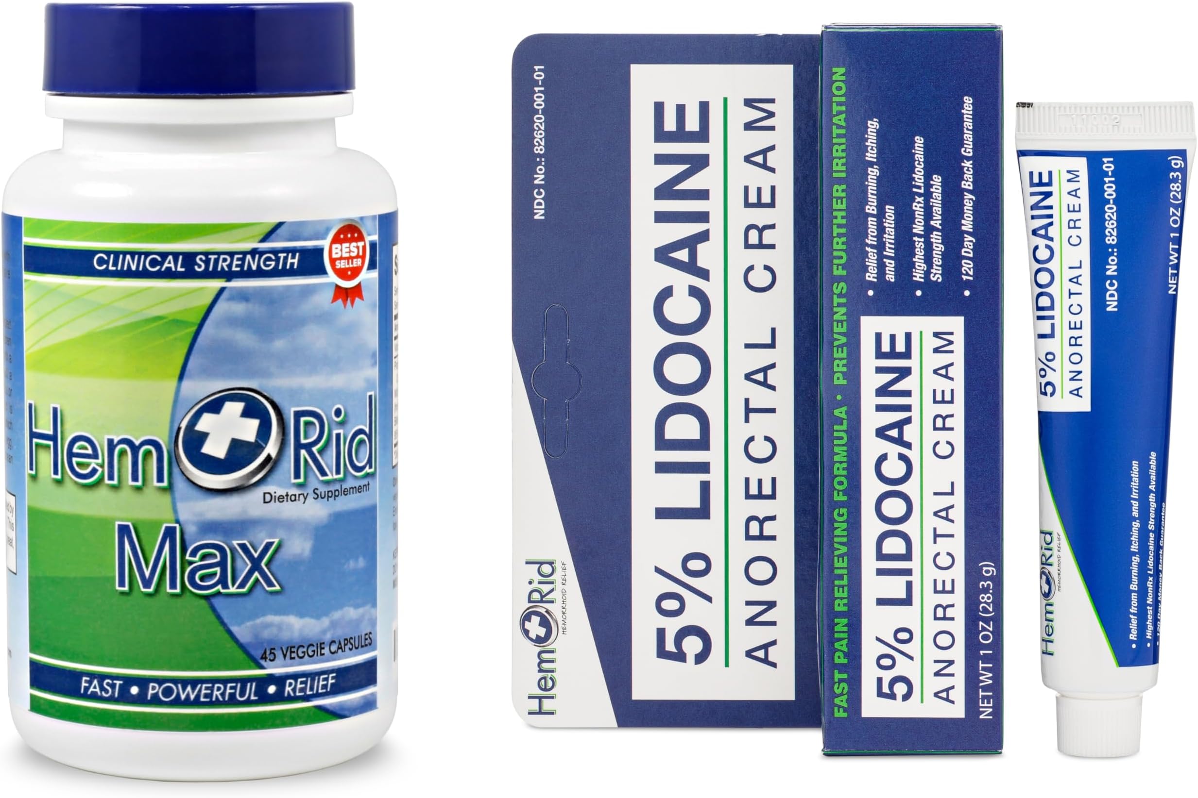 Amazon.com: HemRid Bundle: Max Strength Hemorrhoid Supplement for Vein ...