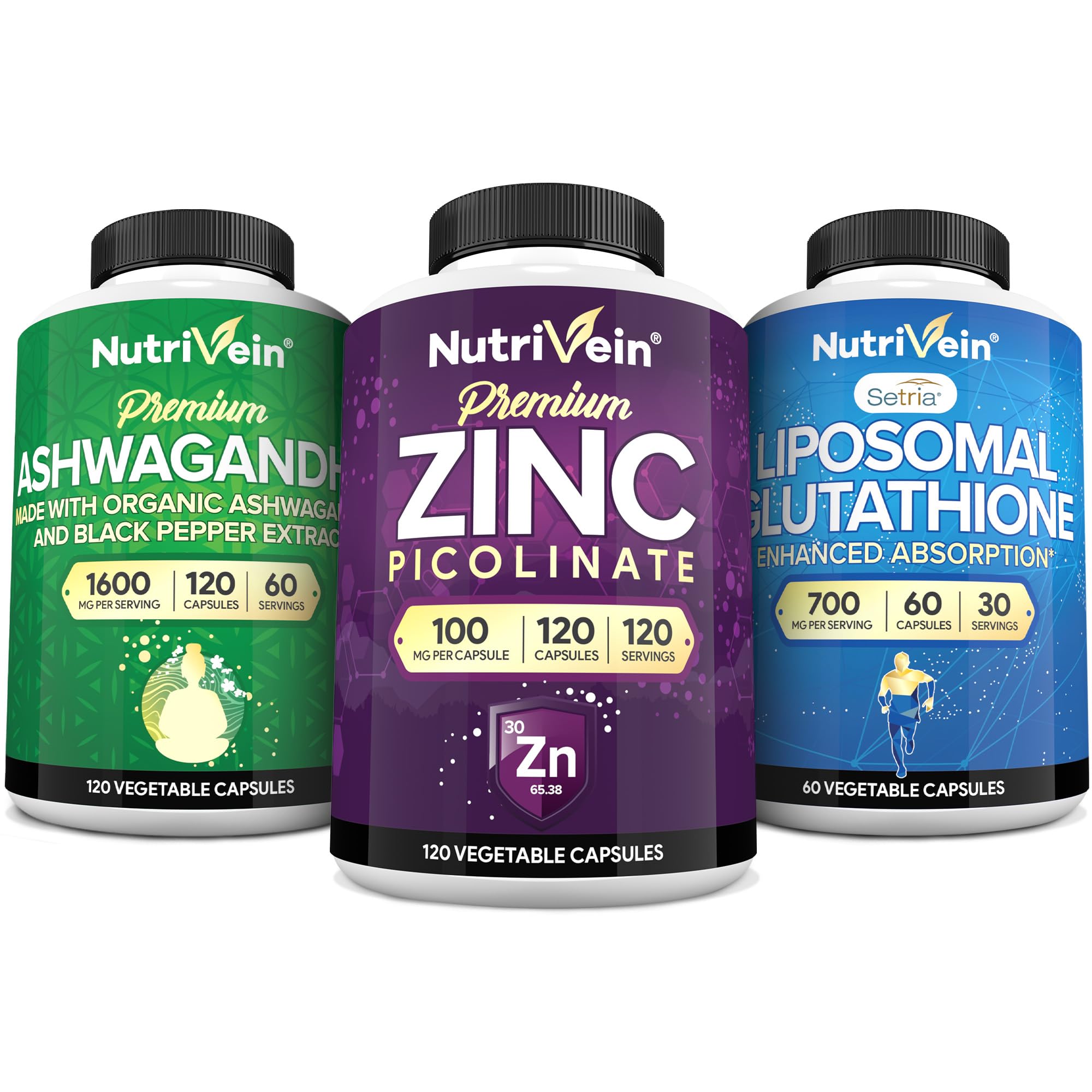 Amazon.com: Nutrivein Premium Zinc Picolinate, Ashwagandha, and ...
