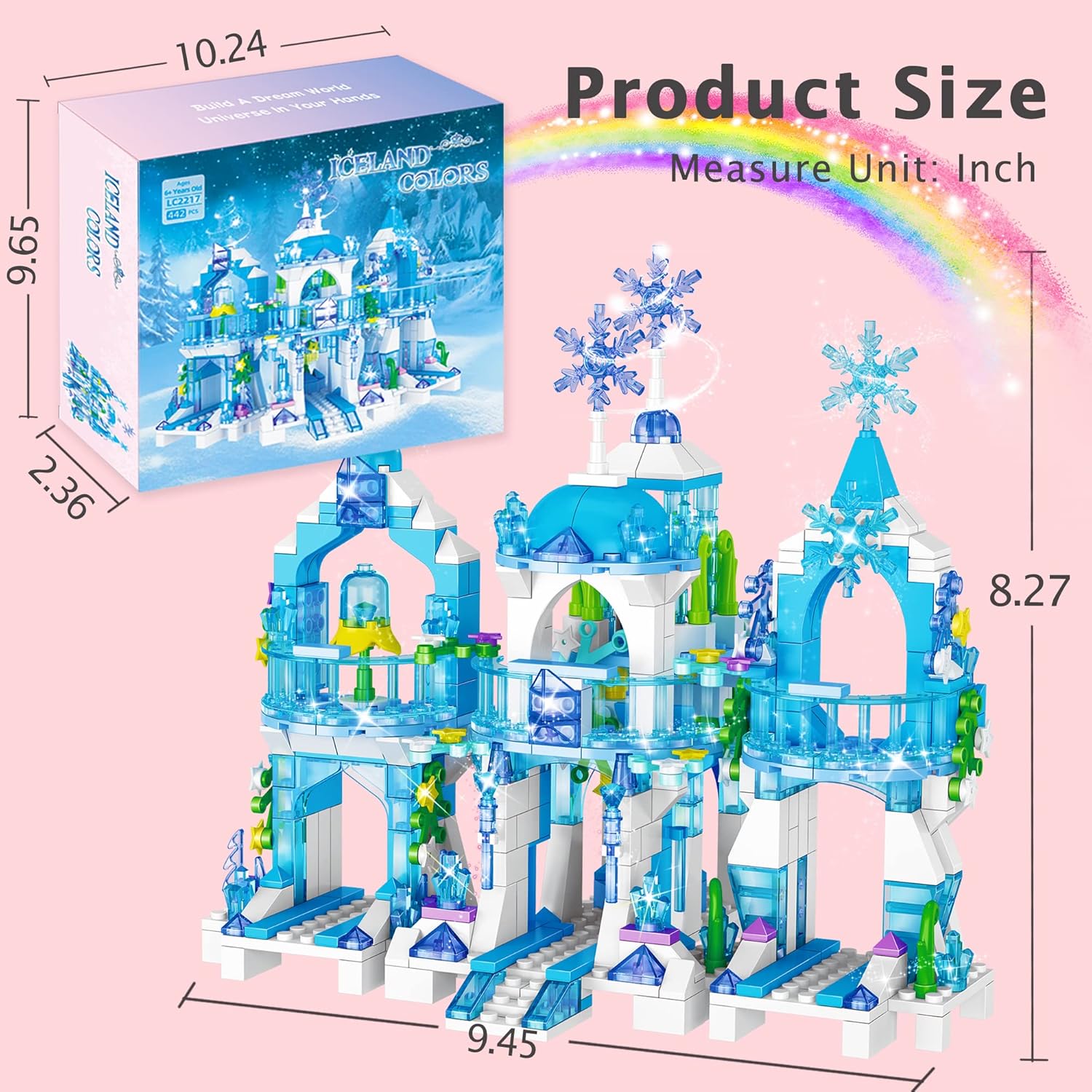 Uniwee Kit de construcción de castillo y flores para niñas juguetes de ...