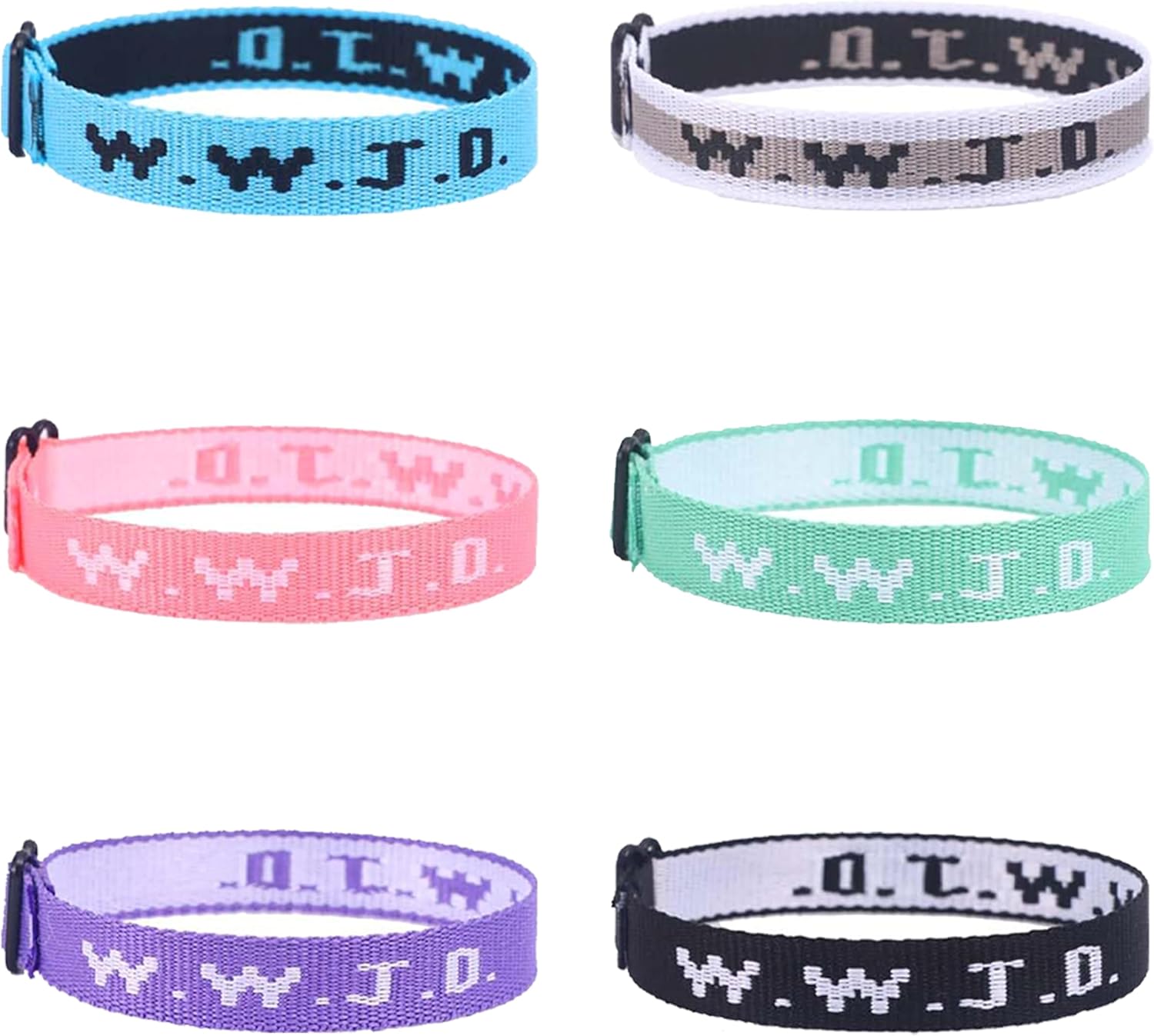 Amazon.com: Svovin 6Pcs WWJD Bracelets Pack What Adjustable Would Jesus ...