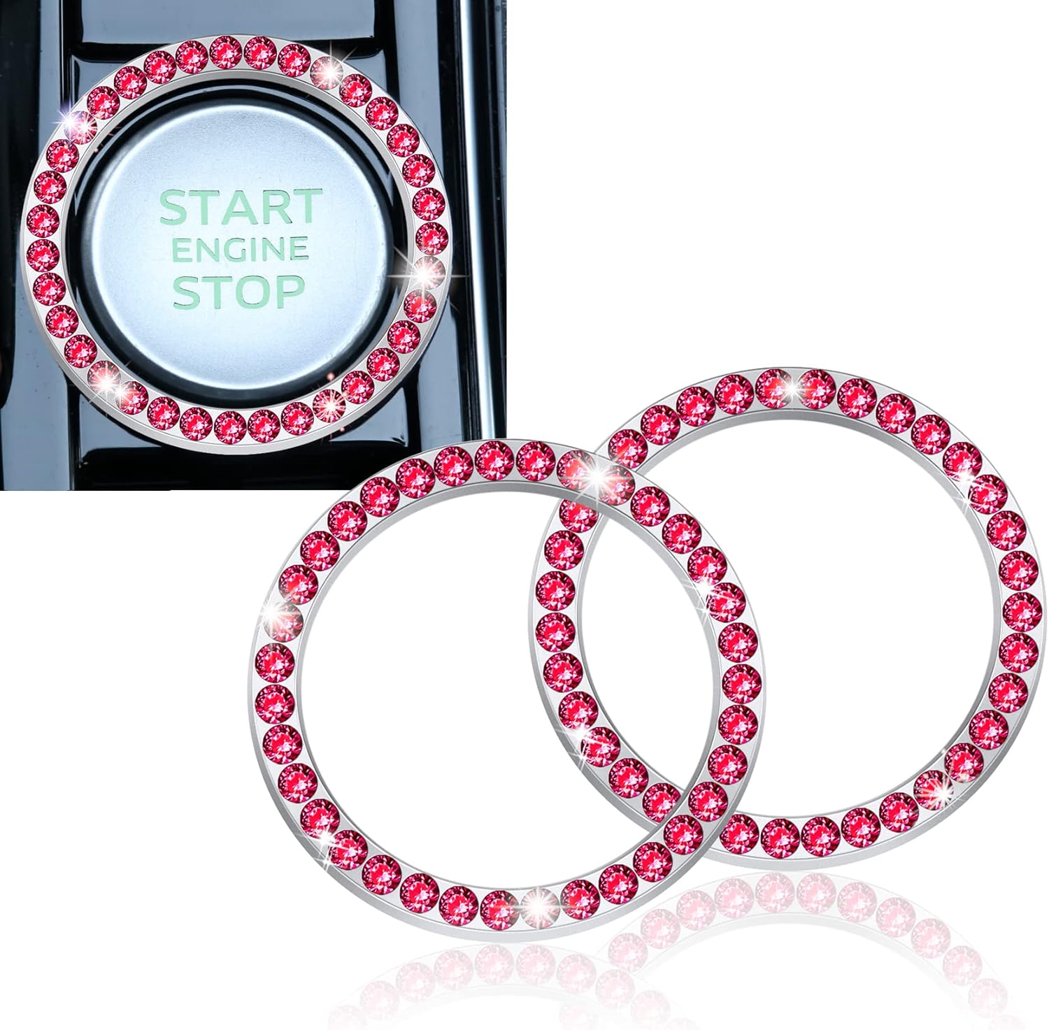 Amazon.com: LivTee 2 PCS Crystal Rhinestone Car Engine Start Stop ...