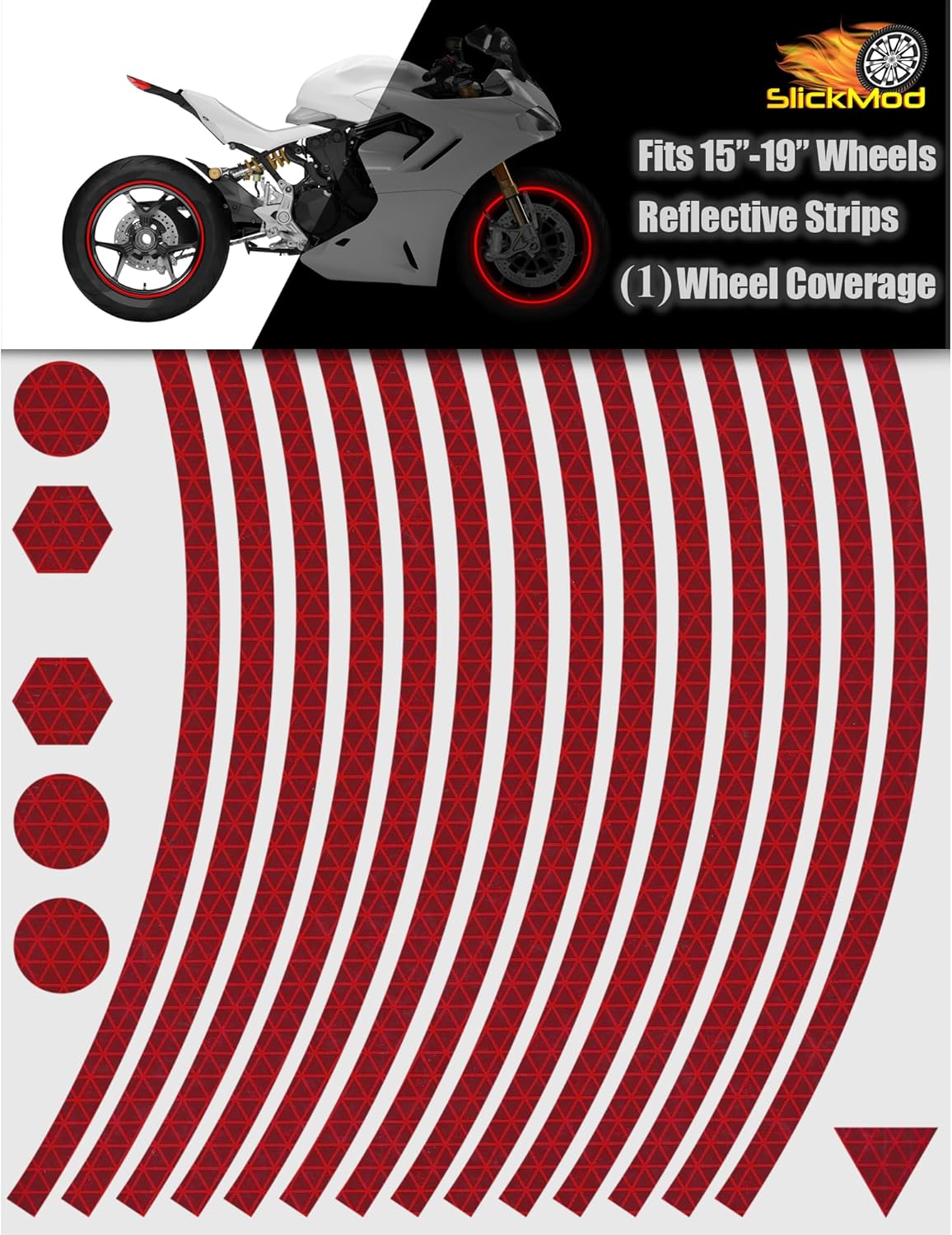 Amazon.com: SlickMod - 15" to 19" Rim Size Motorcycle Reflective Wheel ...