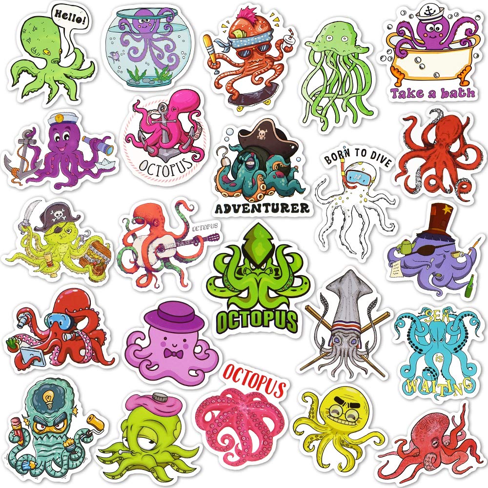 SUSIHI Octopus Stickers for Kindle Kids Octopus Stickers Water Bottles ...