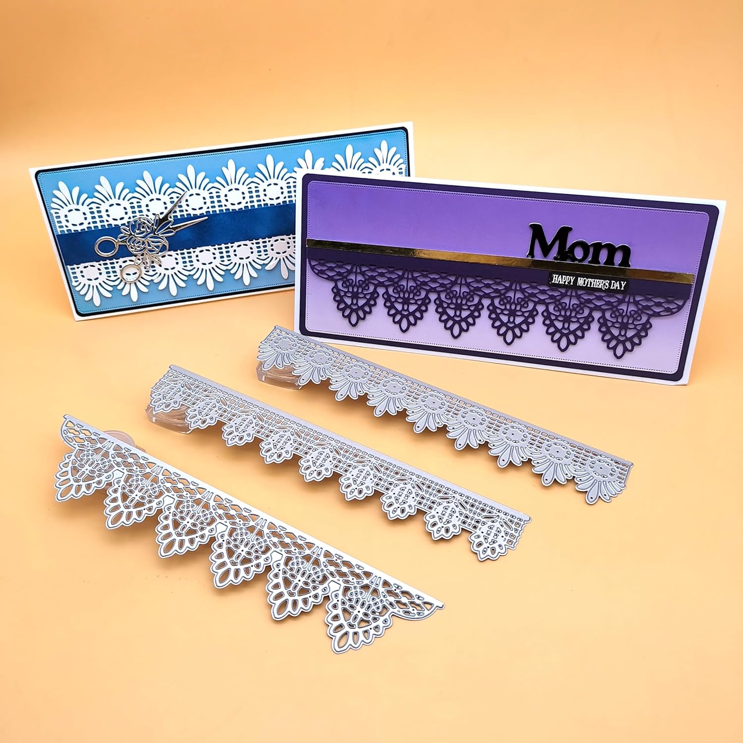 Amazon.com: 3pc Vintage Lace Slimline Borders Die Metal Cutting Dies ...