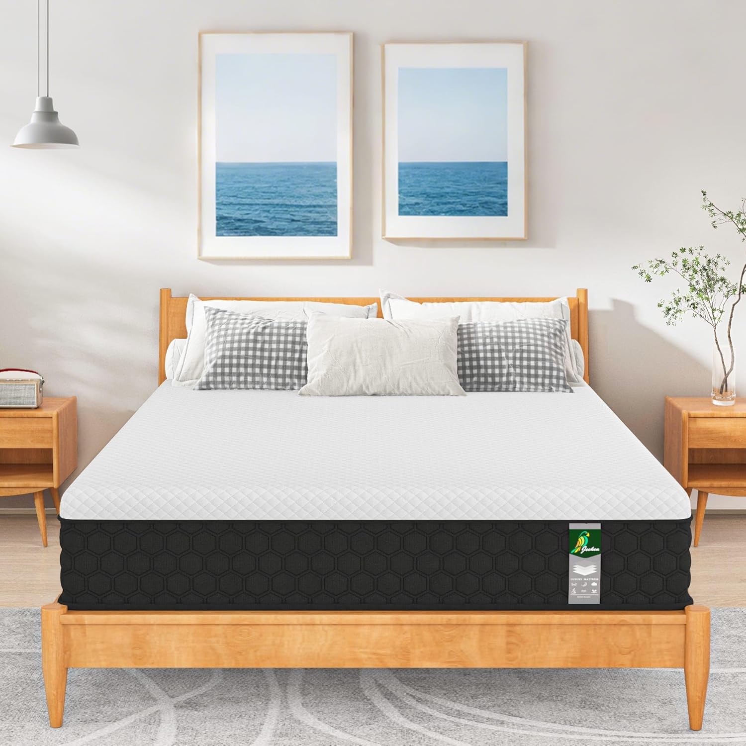 Amazon.com: JEEKEA Full Size Mattress, 10 Inch Innerspring Hybrid Mattress in a Box with Memory ...