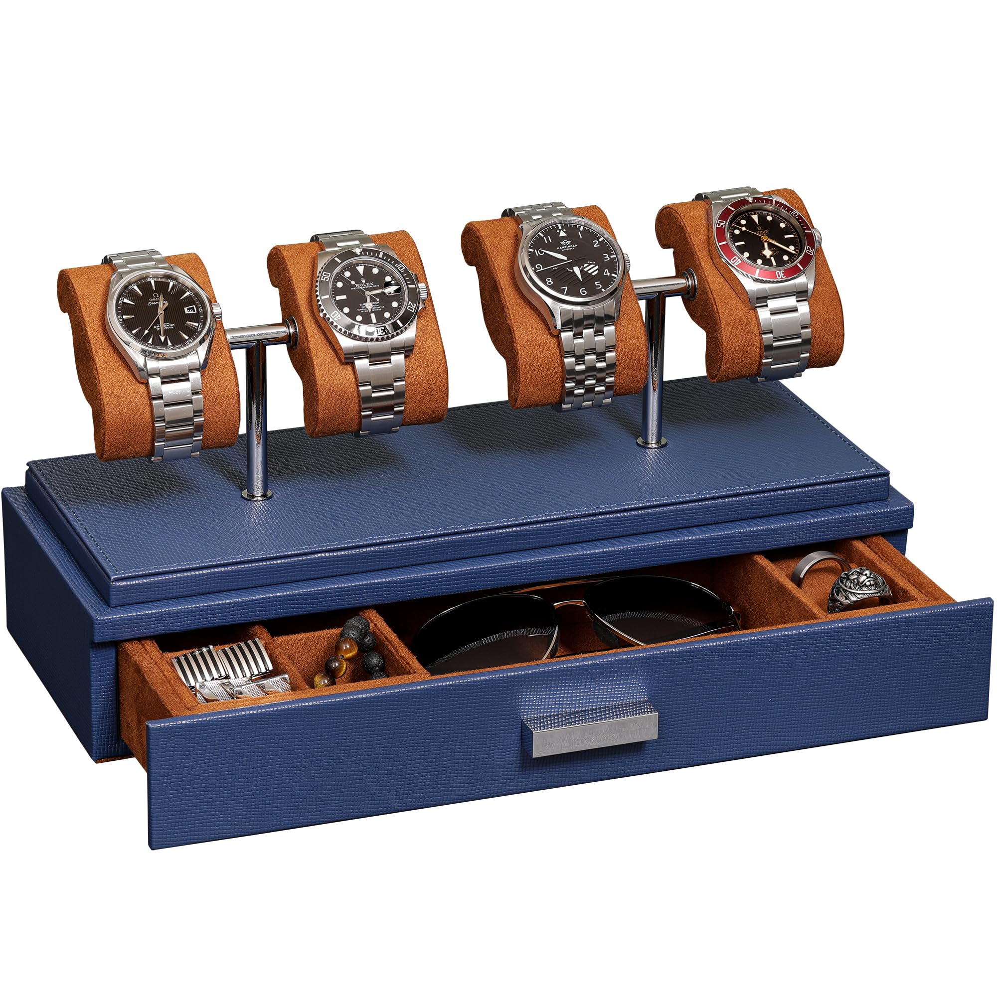 Amazon.com: ROTHWELL Luxury Watch Display Case for 4 Watches – Leather ...