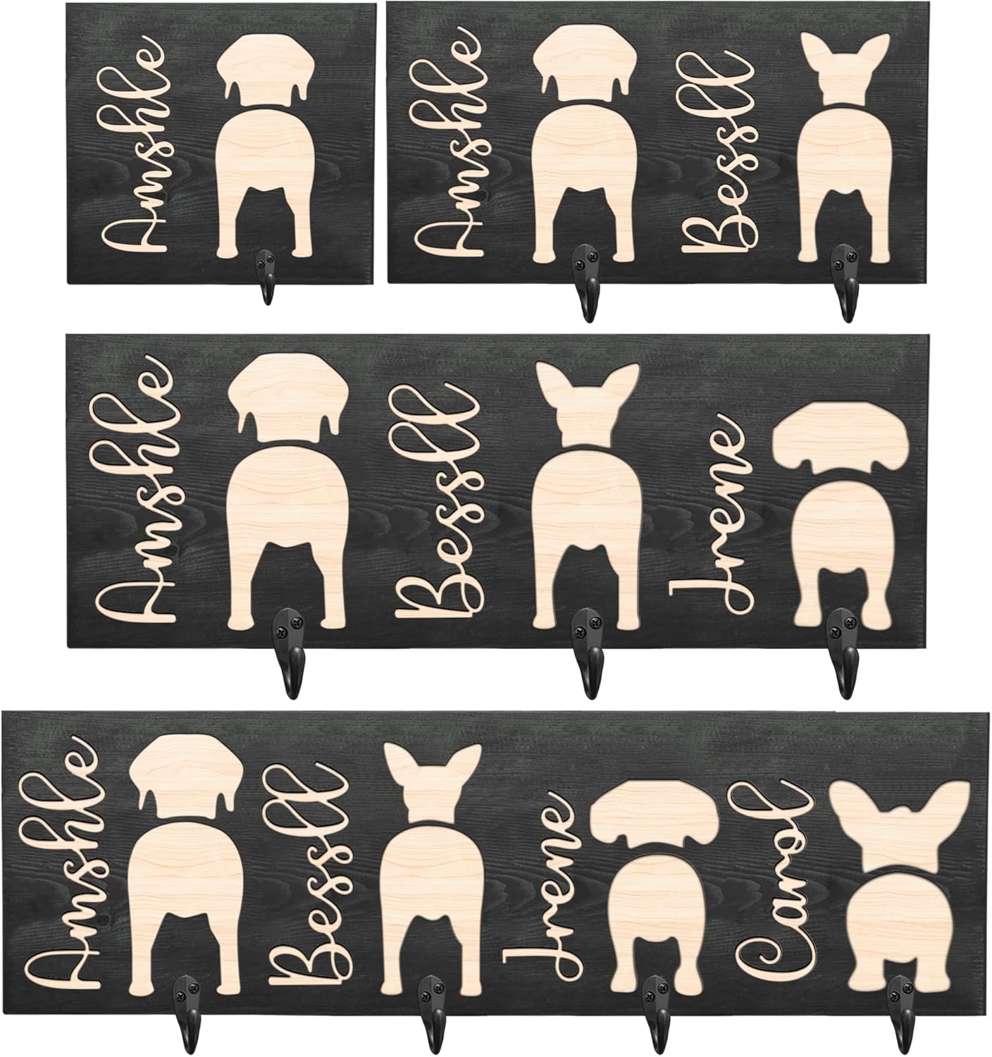 Amazon.com: Personalized Dog Leash Holder for Wall Entryway Hallway Key ...