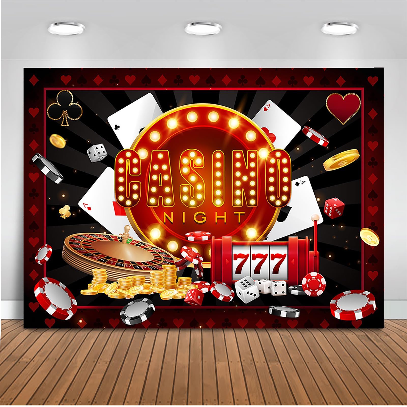 Amazon.com : Mocsicka Casino Night Backdrop Casino Birthday Las Vegas ...