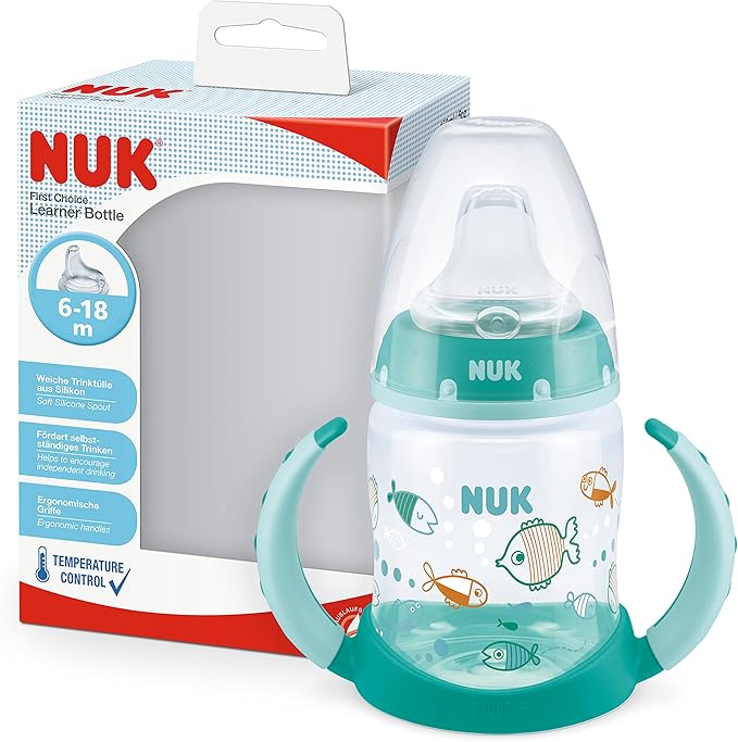 NUK First Choice+ bicchiere antigoccia | 6-18 mesi | Beccuccio in silicone a prova di perdite ...