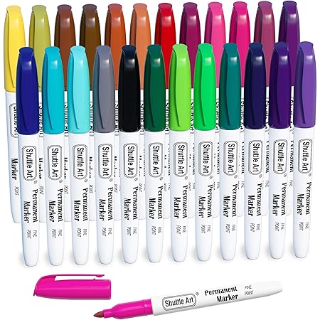 Amazon.com : 48 Colors Permanent Markers, Fine Point, Assorted Colors ...