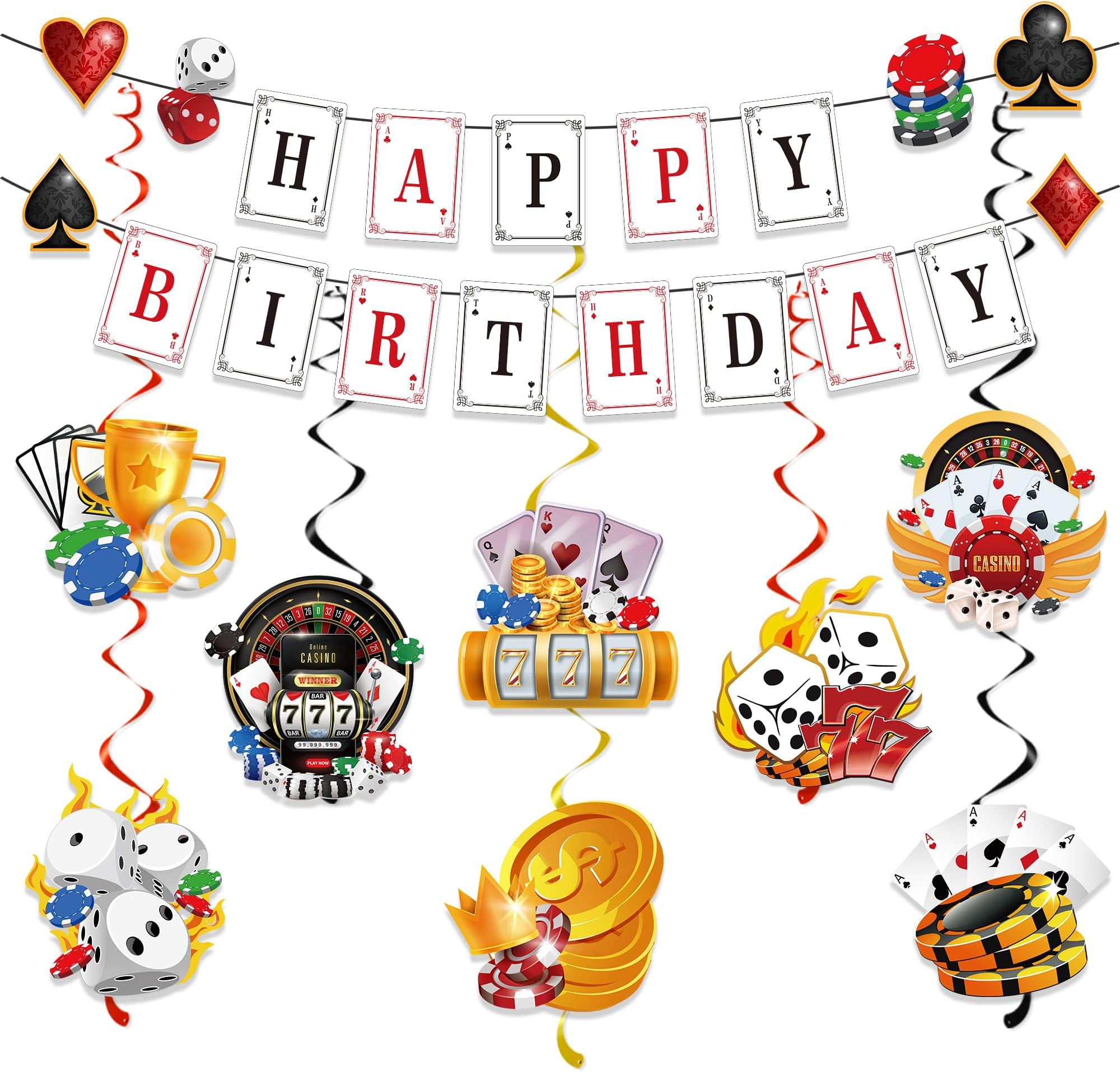 Amazon.com: Casino Theme Party Decorations - Casino Happy Birthday ...