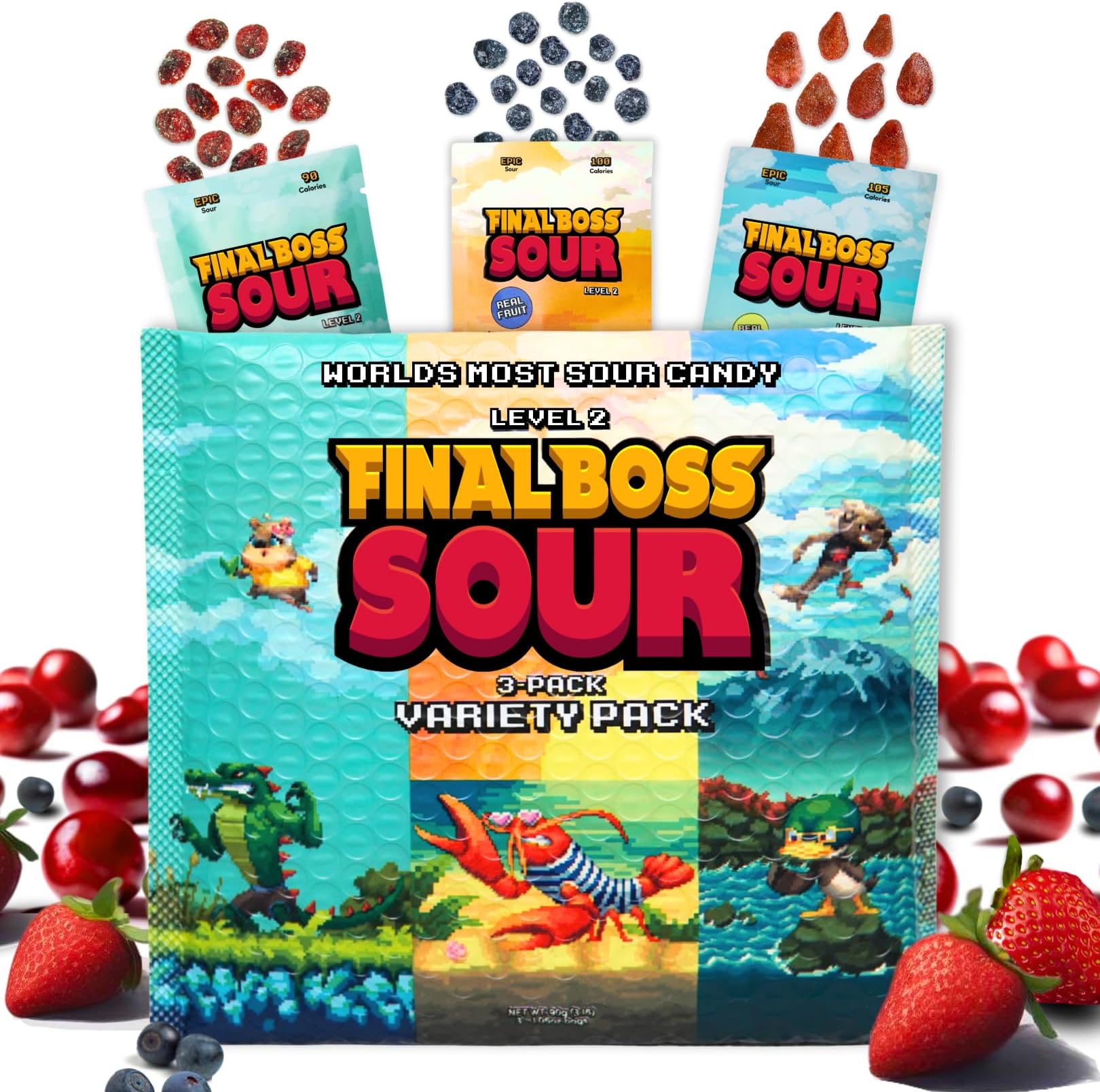 Amazon.com : Sour Blue Raspberry Gushers, 1POUND, Resealable Jar, With ...