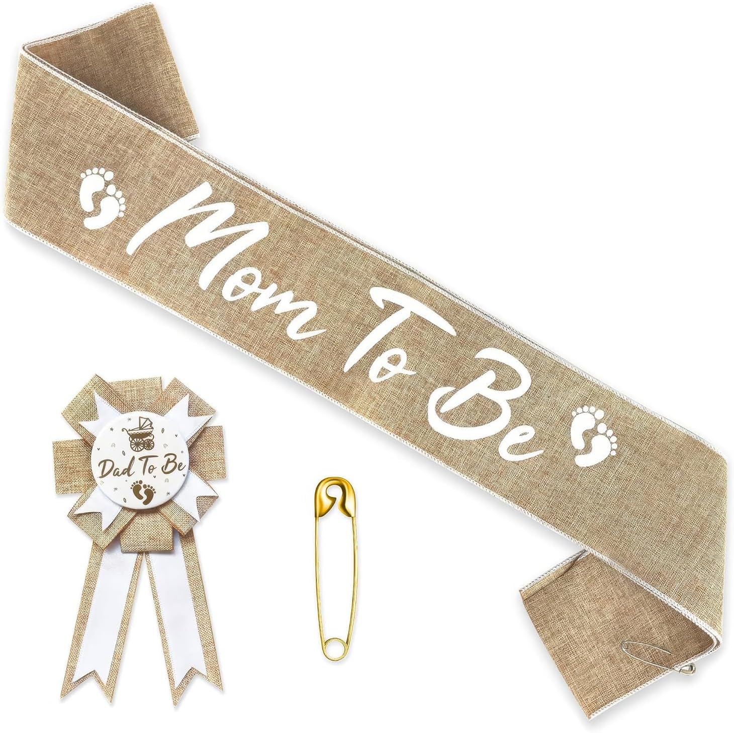 Amazon.com : Memeyou Baby Shower Button Decorations Mom to be & Dad to ...