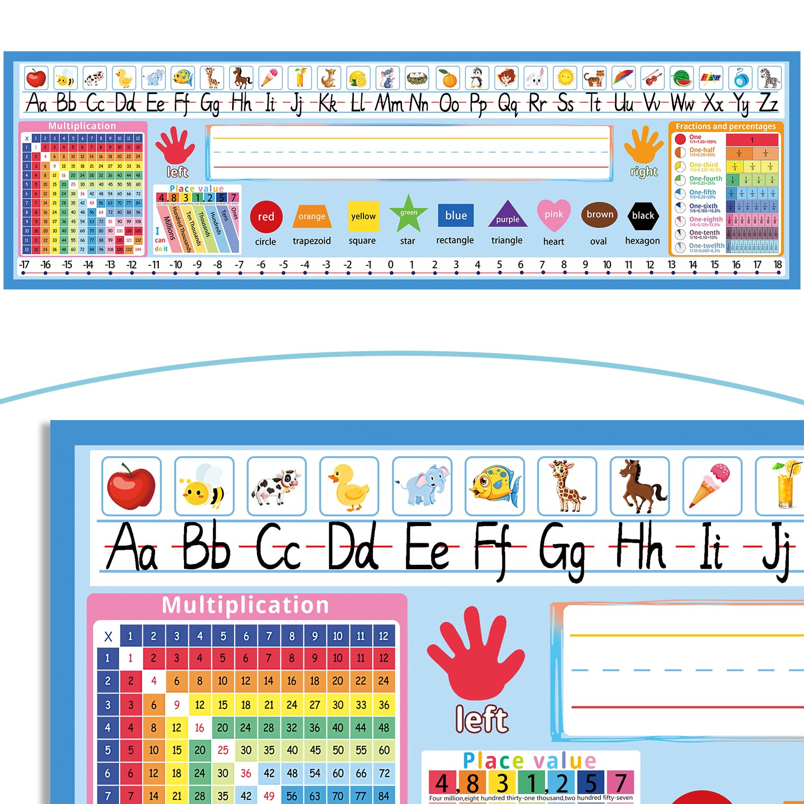 Amazon.com: 17.3 x 5 Inch Self Adhesive Name Tags for Classroom Student ...