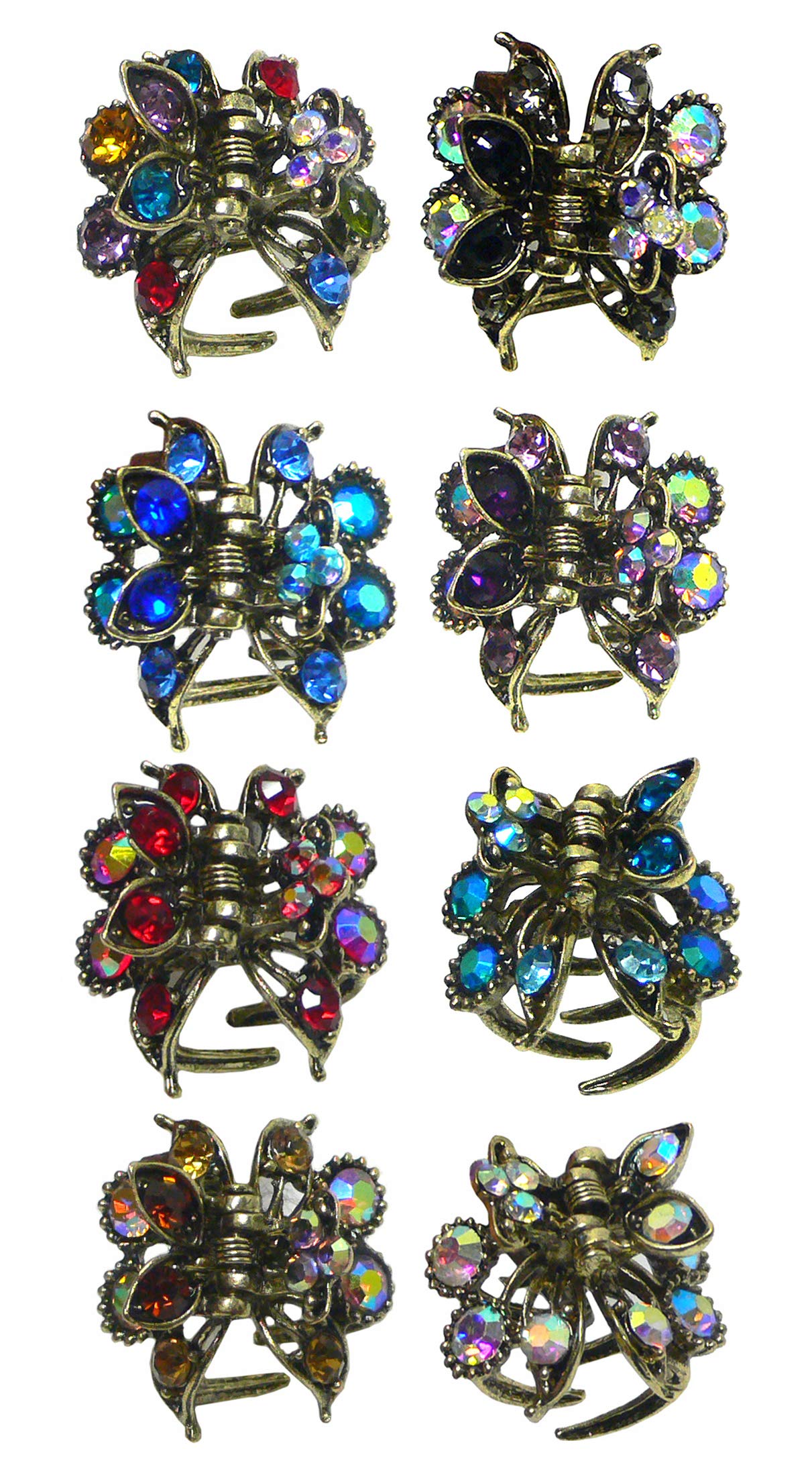 Amazon.com : Set of 8 JCGY Mini Hair Claws Tiny 1"x1" Metal Claw Clip ...