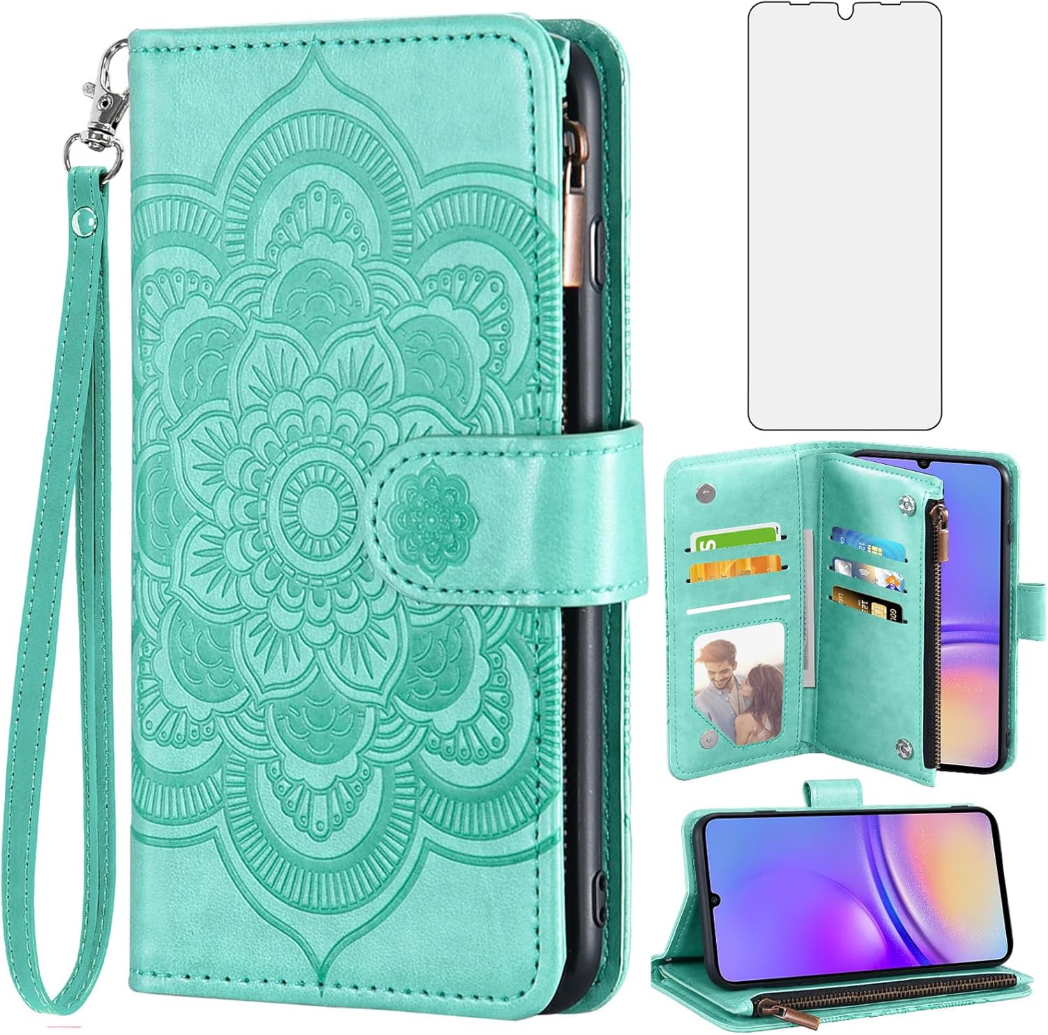 Amazon.com: Asuwish Phone Case for Samsung Galaxy A05 Wallet Cover with Tempered Glass Screen ...