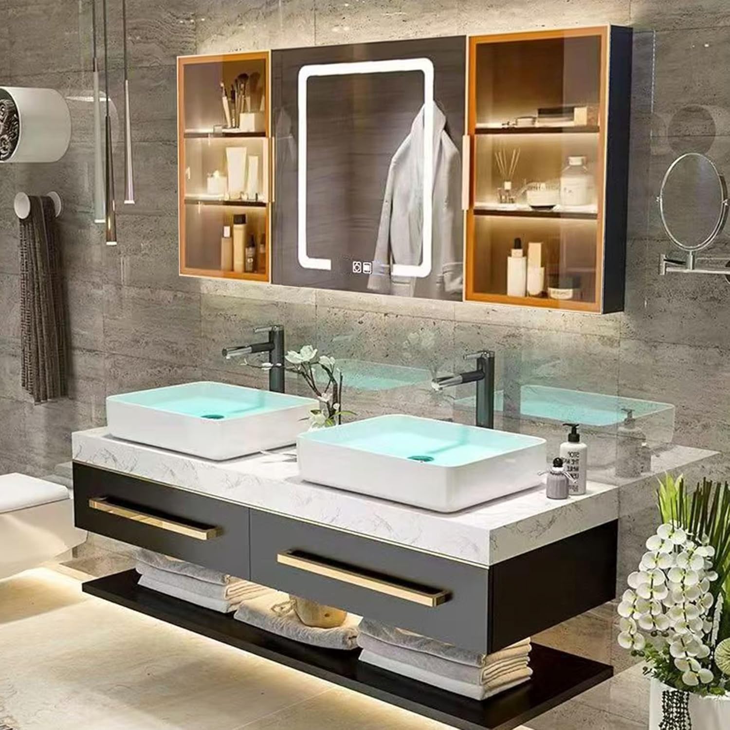 GruiGevi Single/Double Sink Bathroom Vanity 36-92IN, Modern Bathroom ...