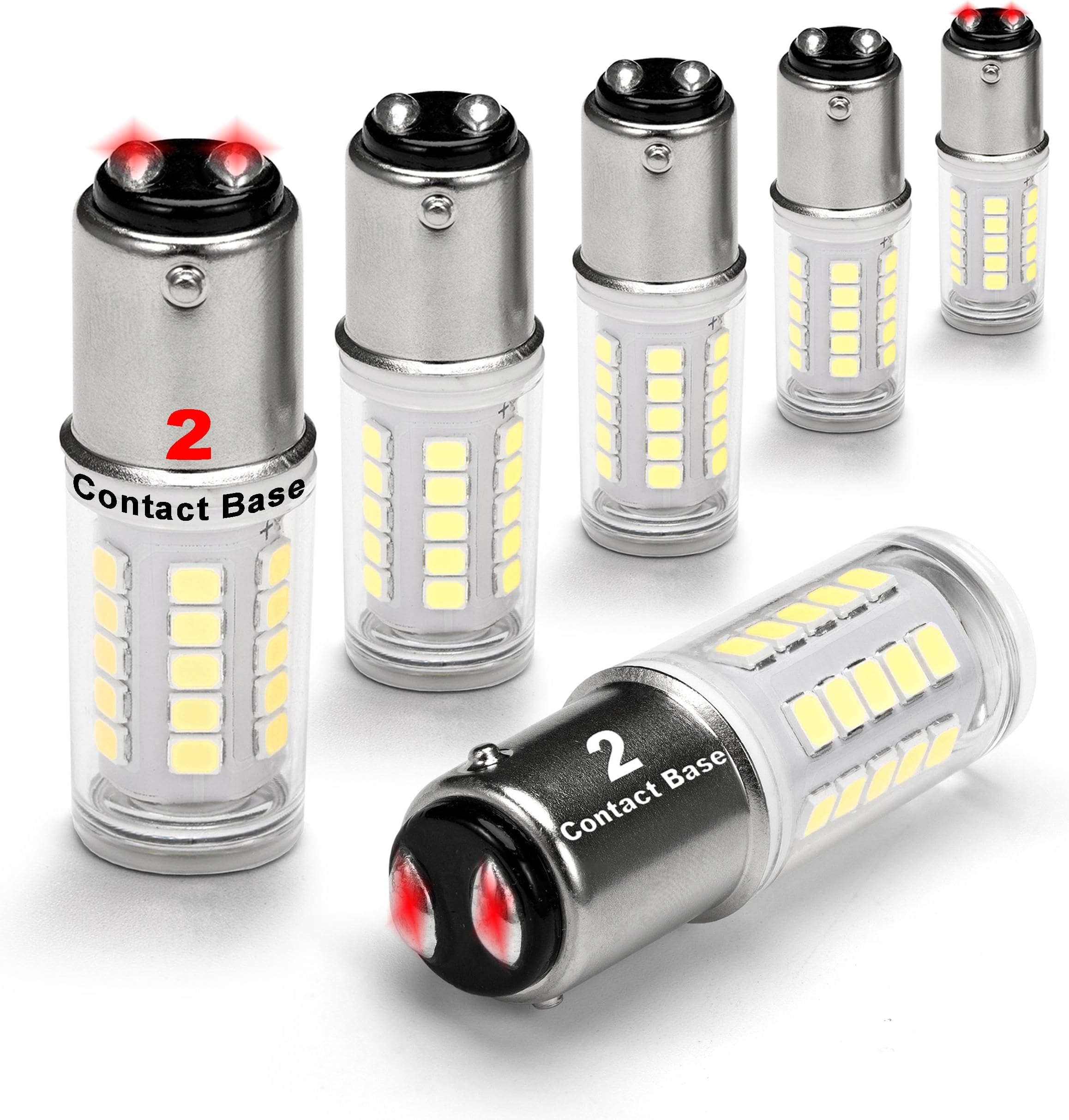 Amazon.com: 1142 Ba15d Led Bulbs 6000k White 12V-24V, Double Contact DC ...