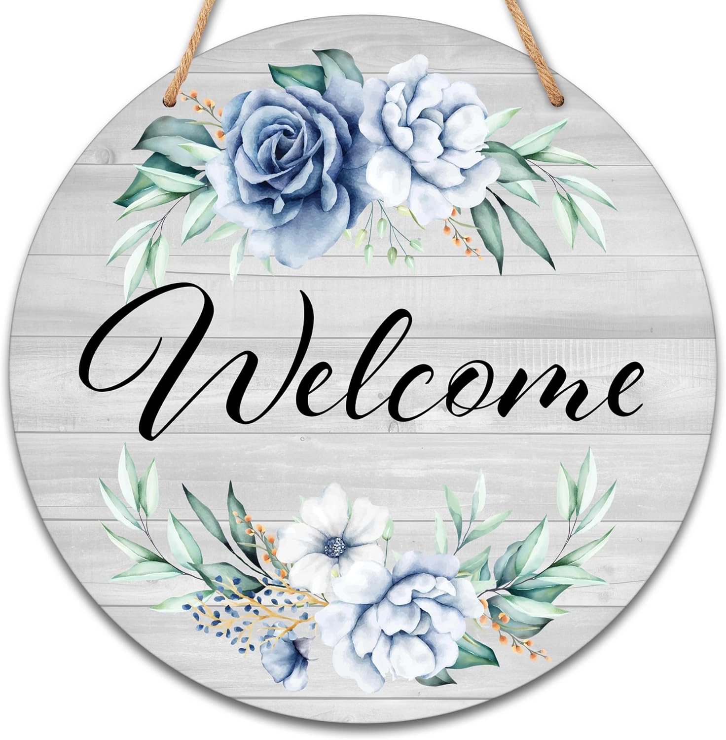 Amazon.com: Floral Welcome Sign For Front Door Porch Office, Spring ...