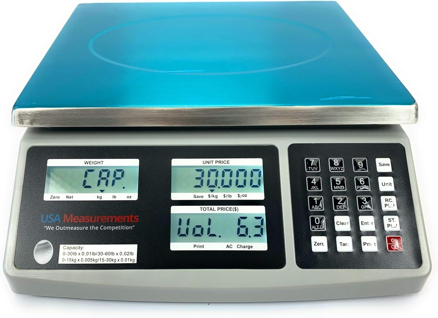 Amazon.com: Price Computing Scale NTEP Approved 30 lb & 60 lb Dual ...