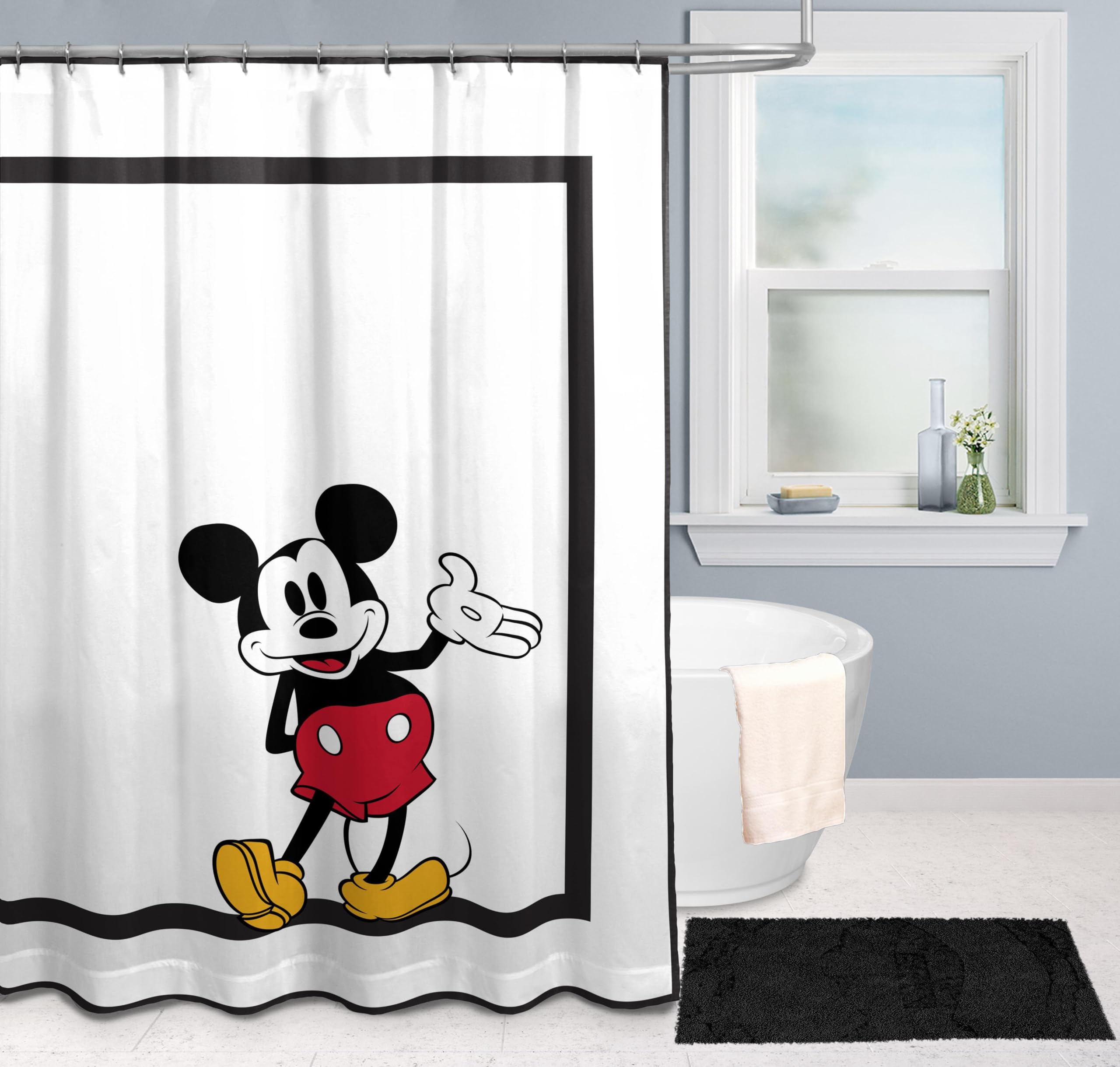 Mickey Mouse Fabric Shower Curtain Mickey Mouse Finger Pop Art