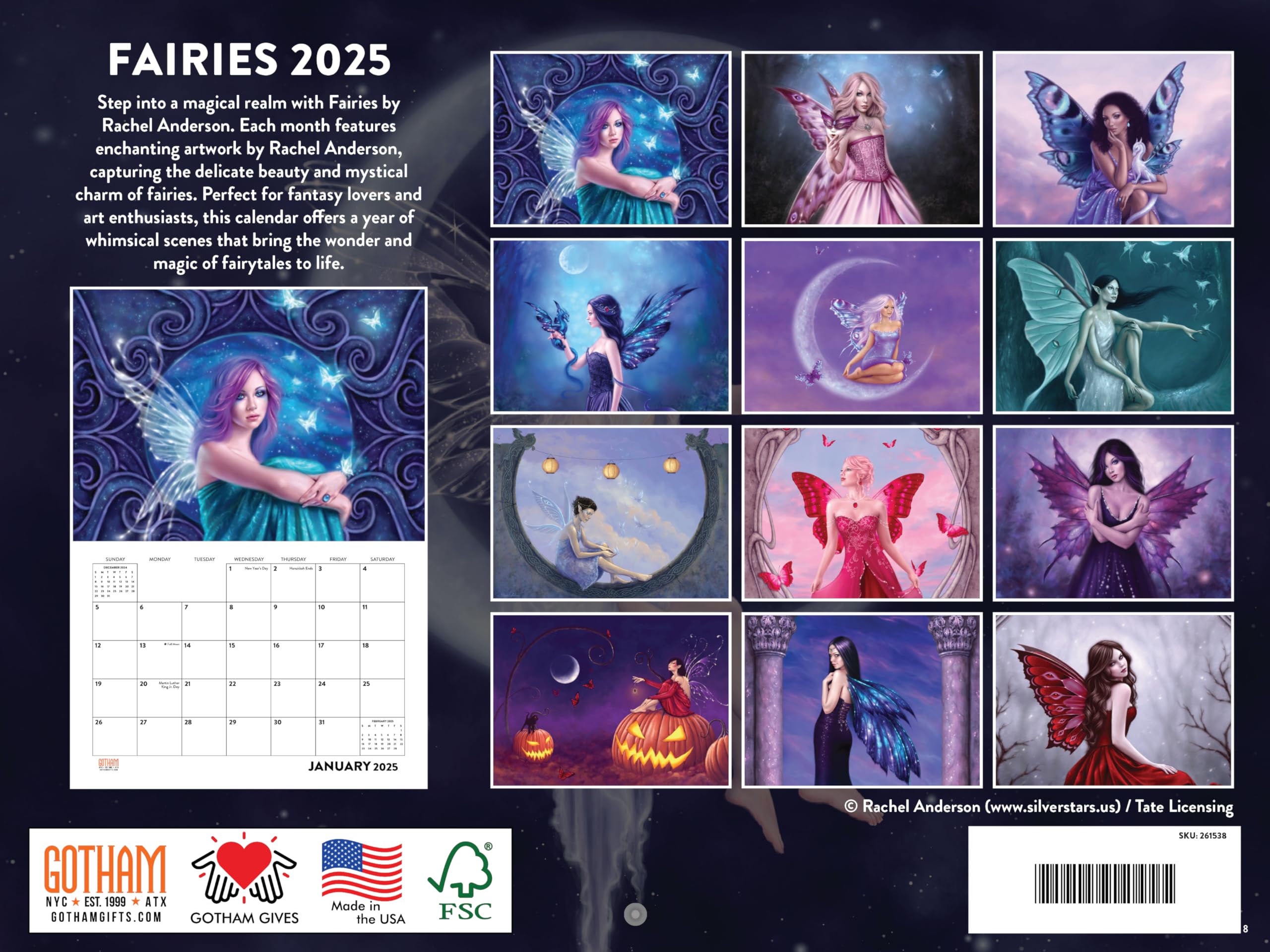 Snapklik.com : Rachel Anderson Fairy Calendar 2025 Fairies Fantasy ...