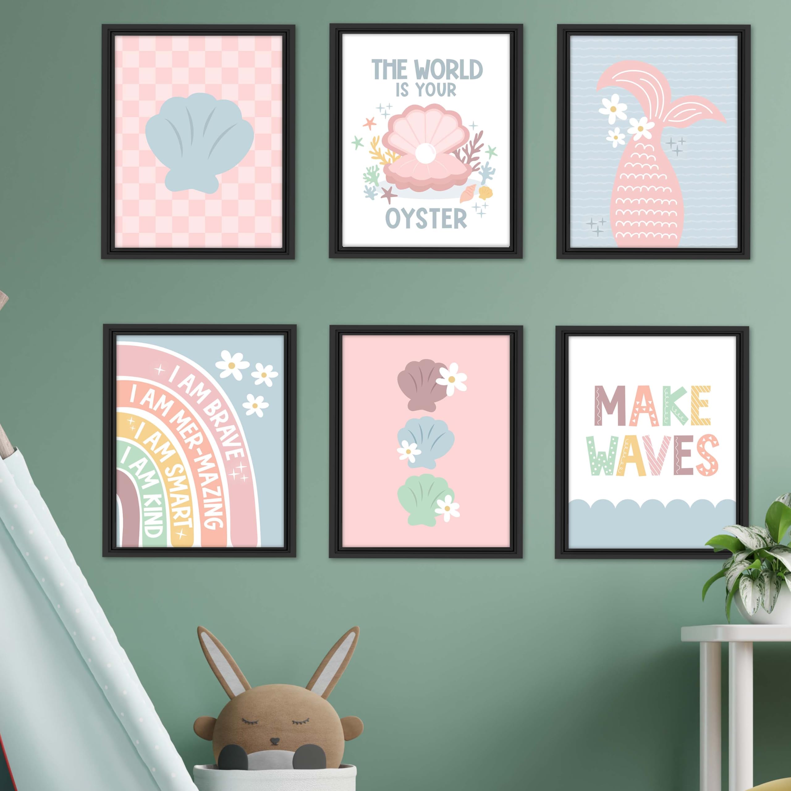 Amazon.com: 6 Mermaid Posters For Girls Bedroom - Girly Wall Decor ...