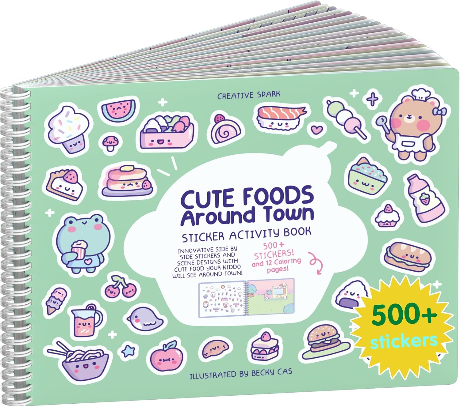 Amazon.com: Girly Sticker Book Activity for Kids, Cute Foods Around ...