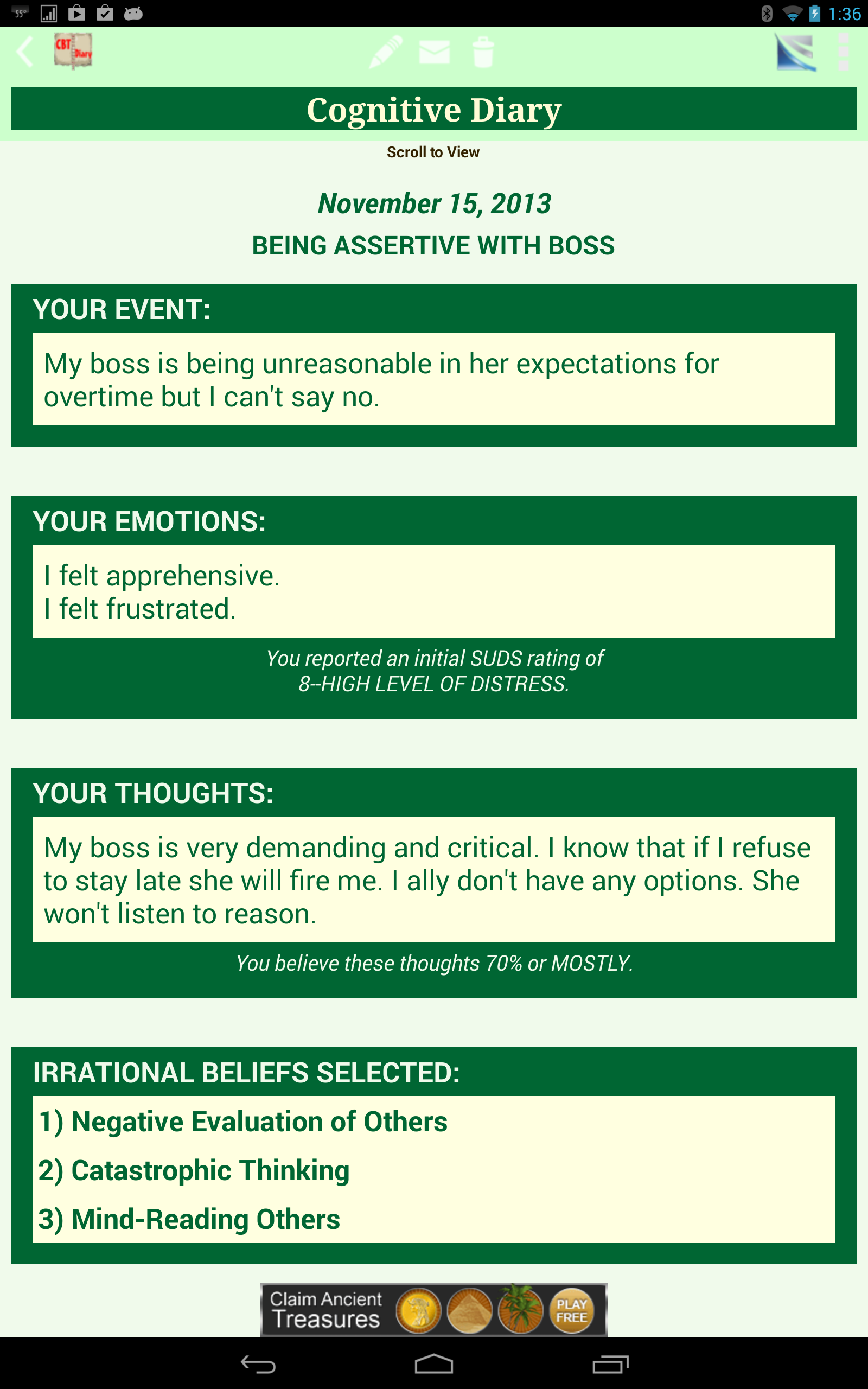 Cognitive Diary CBT Self-Help - App on Amazon Appstore