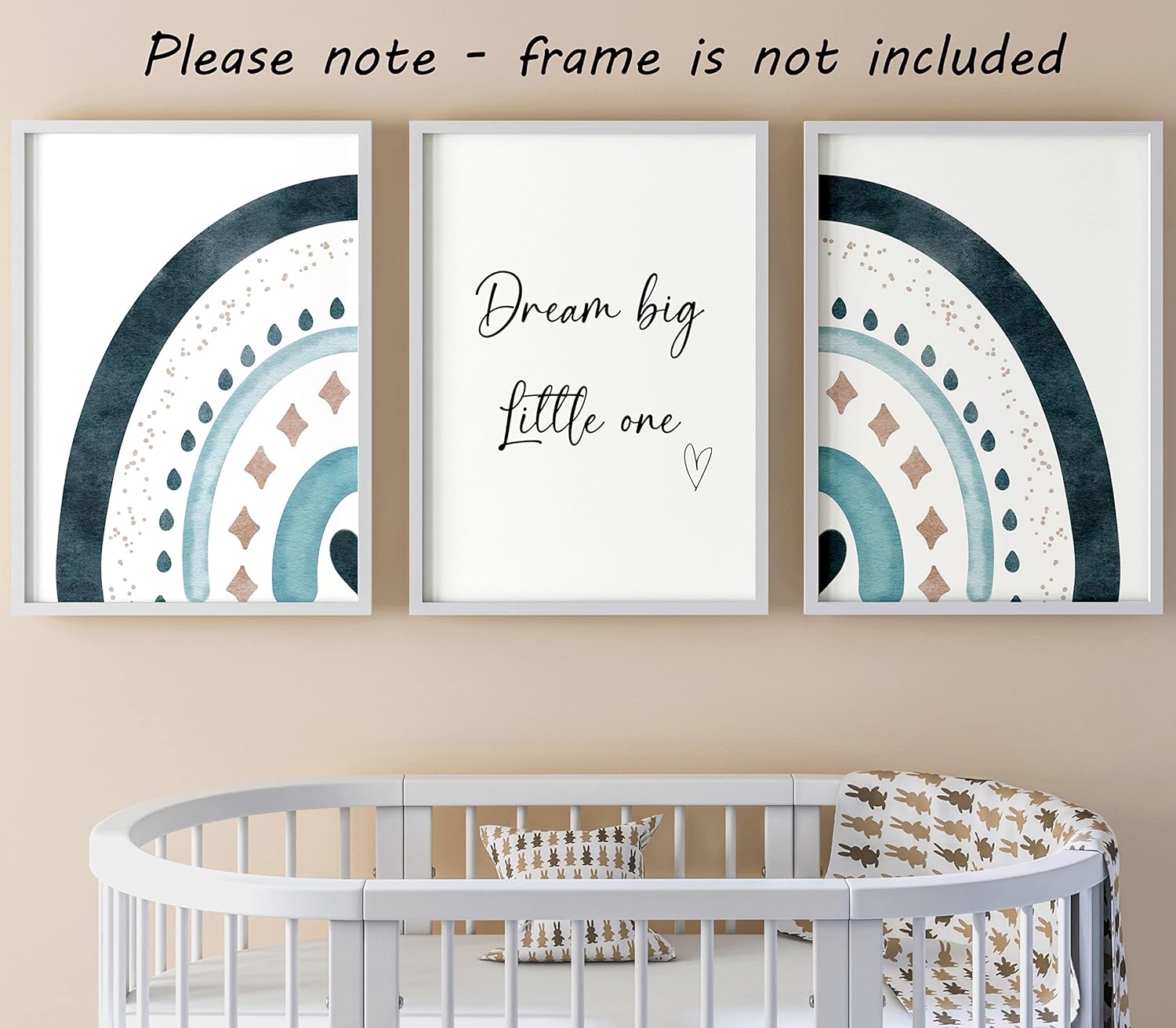 Boho Rainbow Set of 3 Unframed Prints, Boys Nursery Bedroom Decor Wall ...