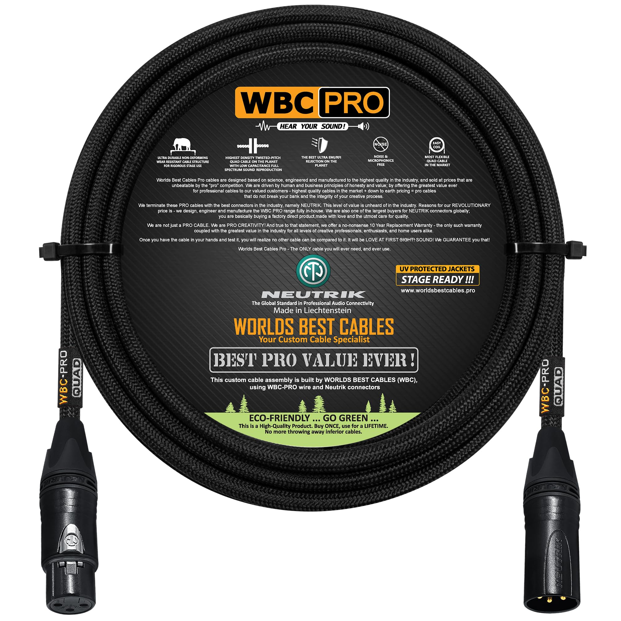 Amazon.com: 10 Foot - WBC-PRO-Quad Ultra-Silent Ultra-Flexible Balanced ...