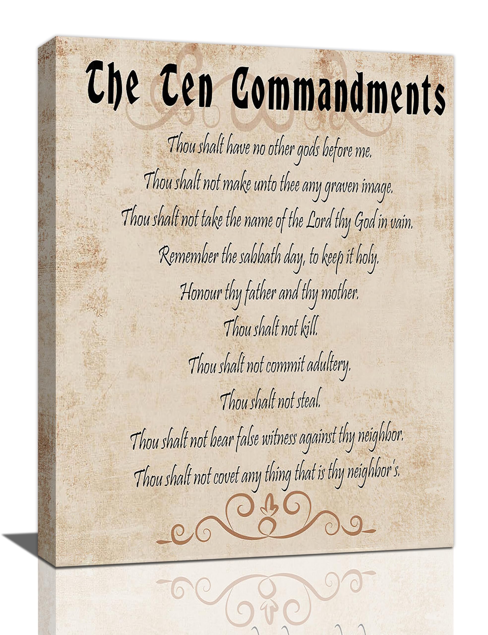 Ten Commandments Wall Art 10 Commandments Scripture Christian Decor ...