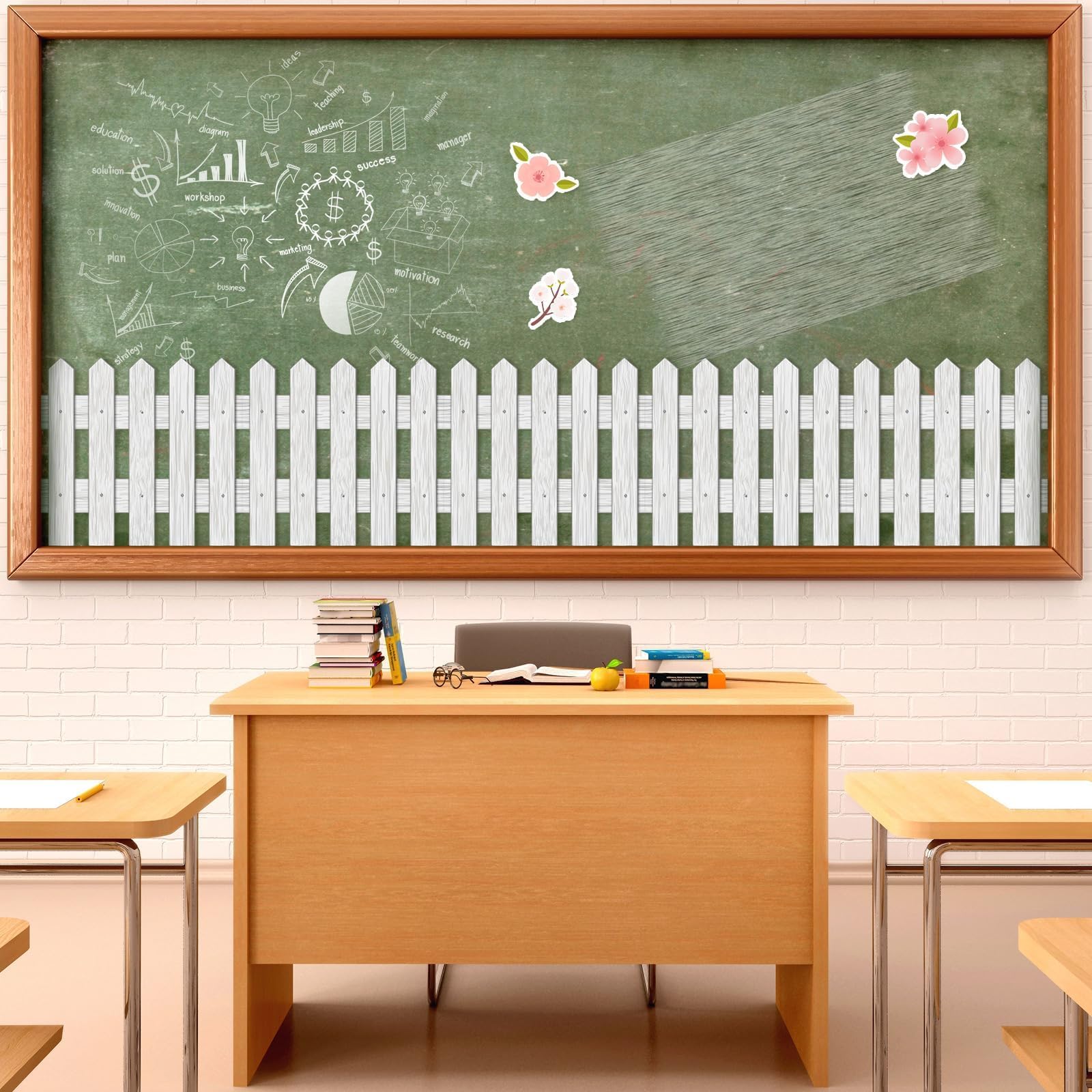 Snapklik.com : Picket Fence Bulletin Board Decoration Classroom Back To ...