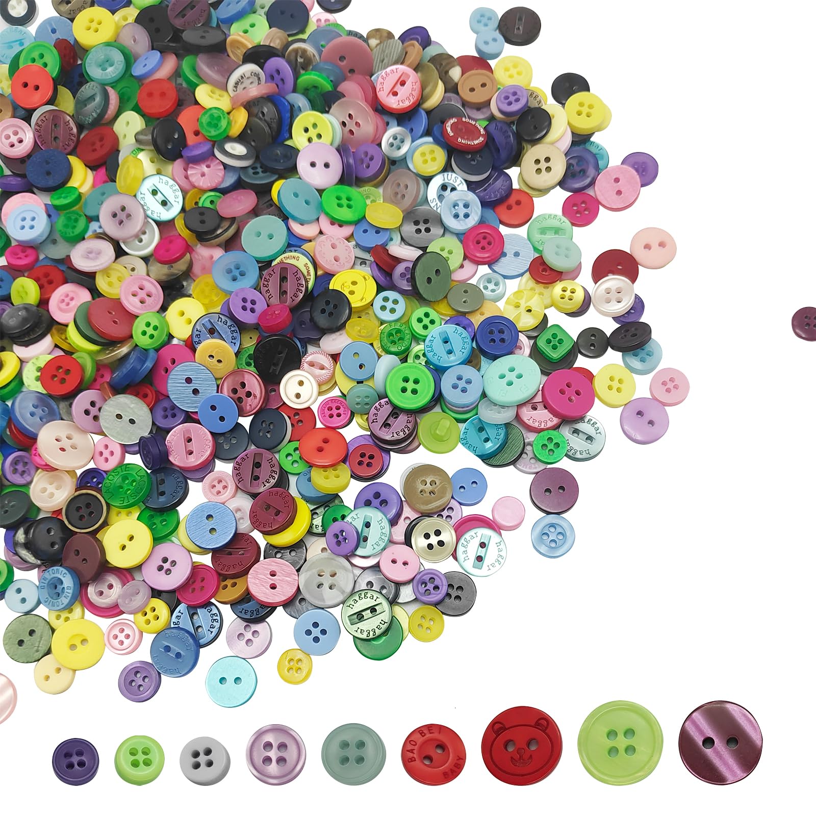 1500 Pcs Buttons for Crafting, Colorful Buttons Assorted Buttons Mixed ...