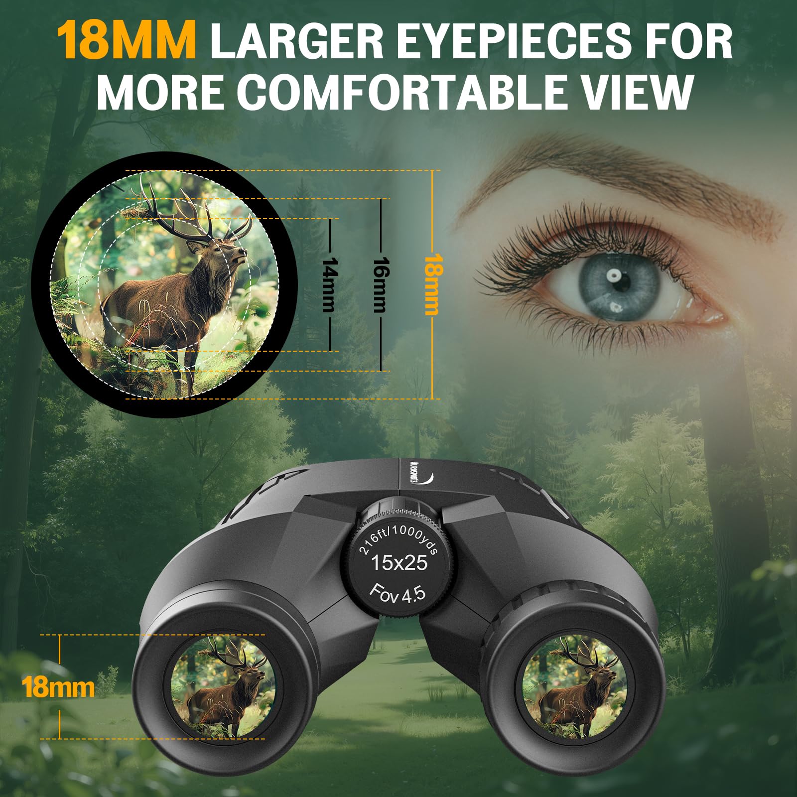 Snapklik.com : Aurosports 15x25 Compact Binoculars For Adult Kids - High Power Binoculars For ...